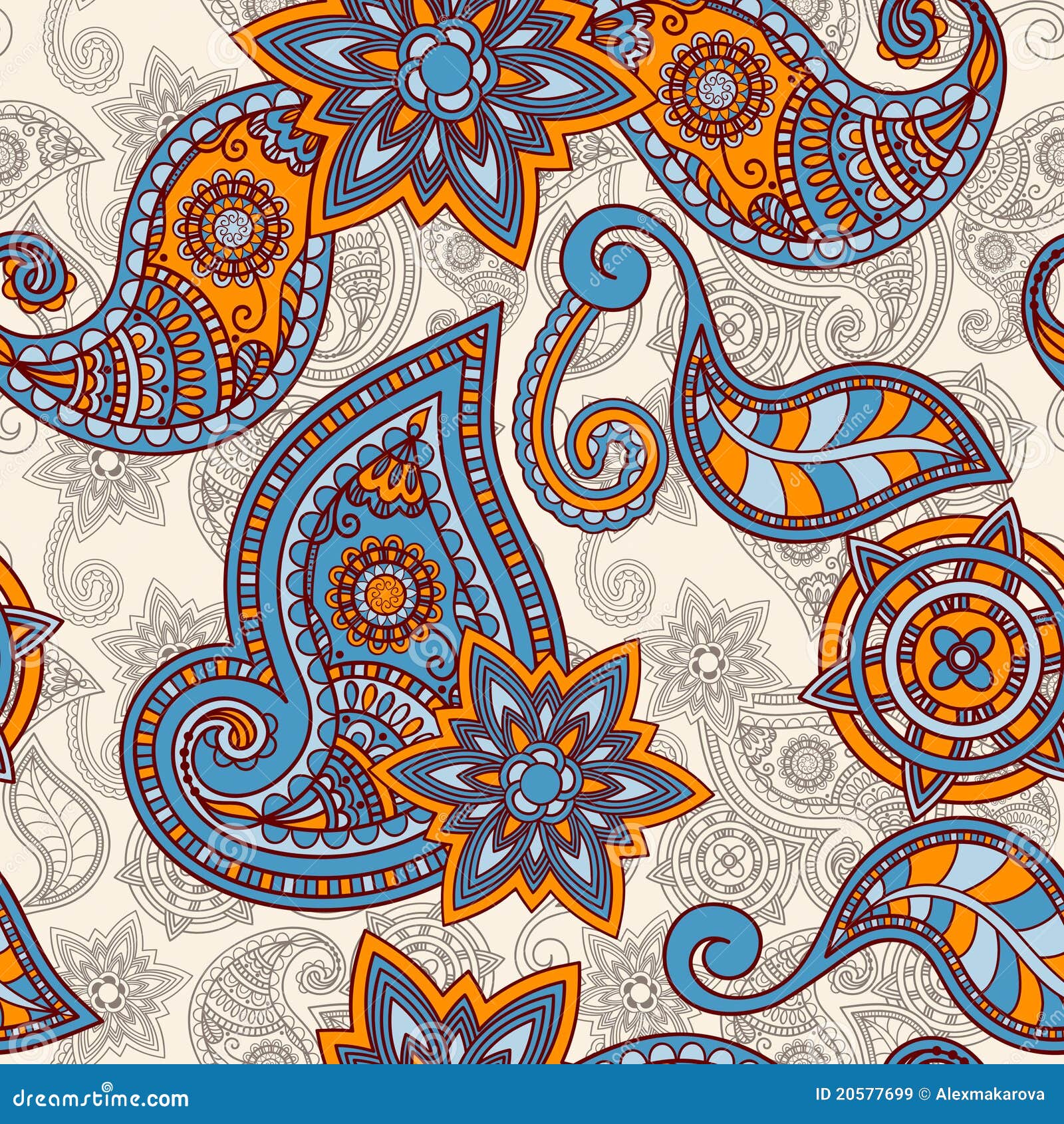 Seamless paisley pattern stock vector. Illustration of seamless - 20577699
