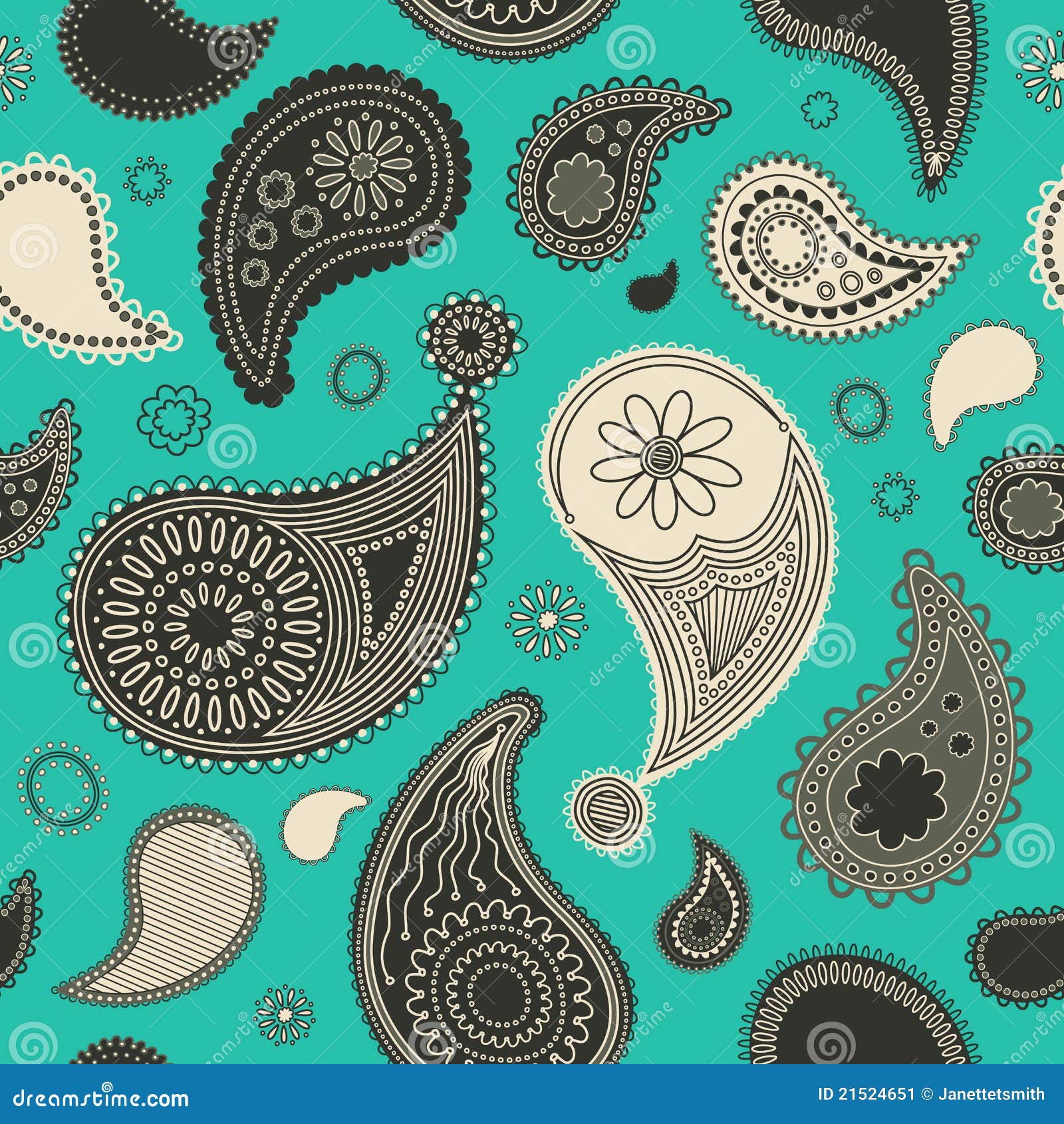 Seamless Paisley Pattern stock vector. Illustration of backdrop - 21524651