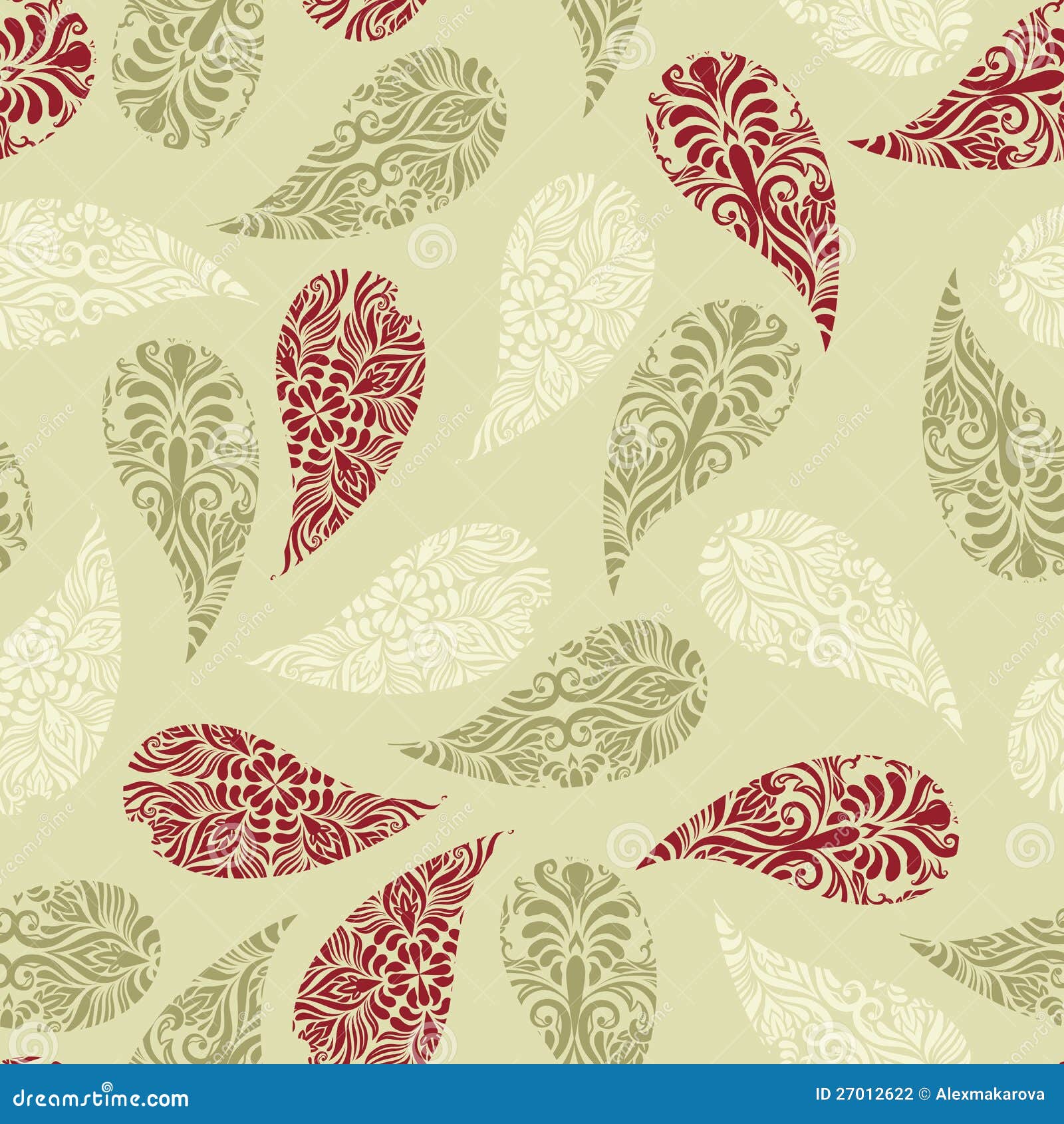 Seamless Paisley Pattern stock vector. Illustration of holiday - 27012622