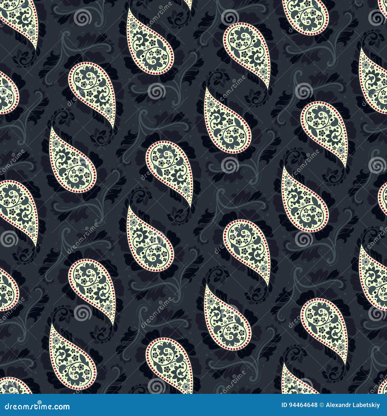 Seamless paisley pattern stock vector. Illustration of boho - 94464648