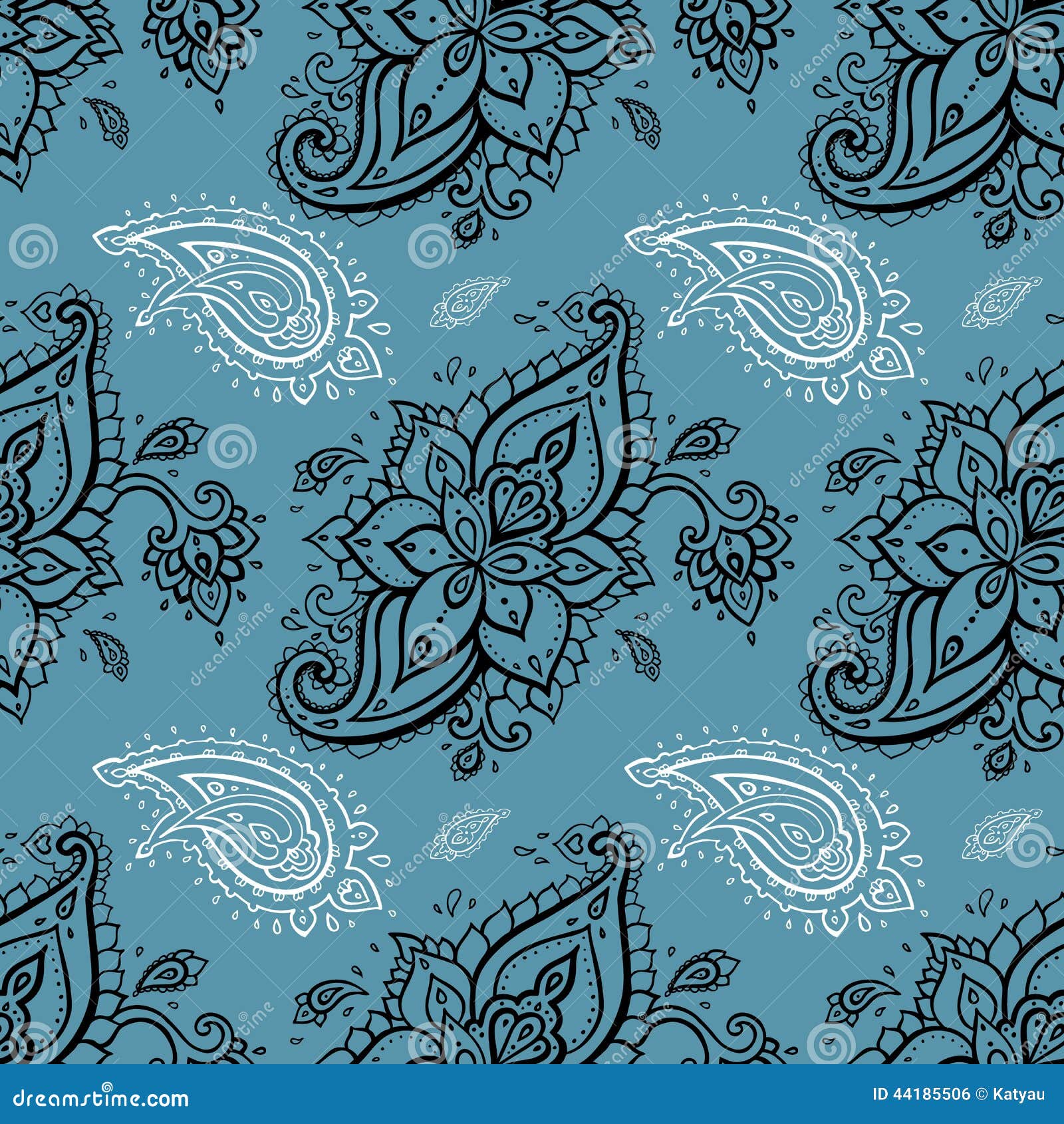 Seamless Paisley Pattern Stock Vector Illustration Of Beauty 44185506