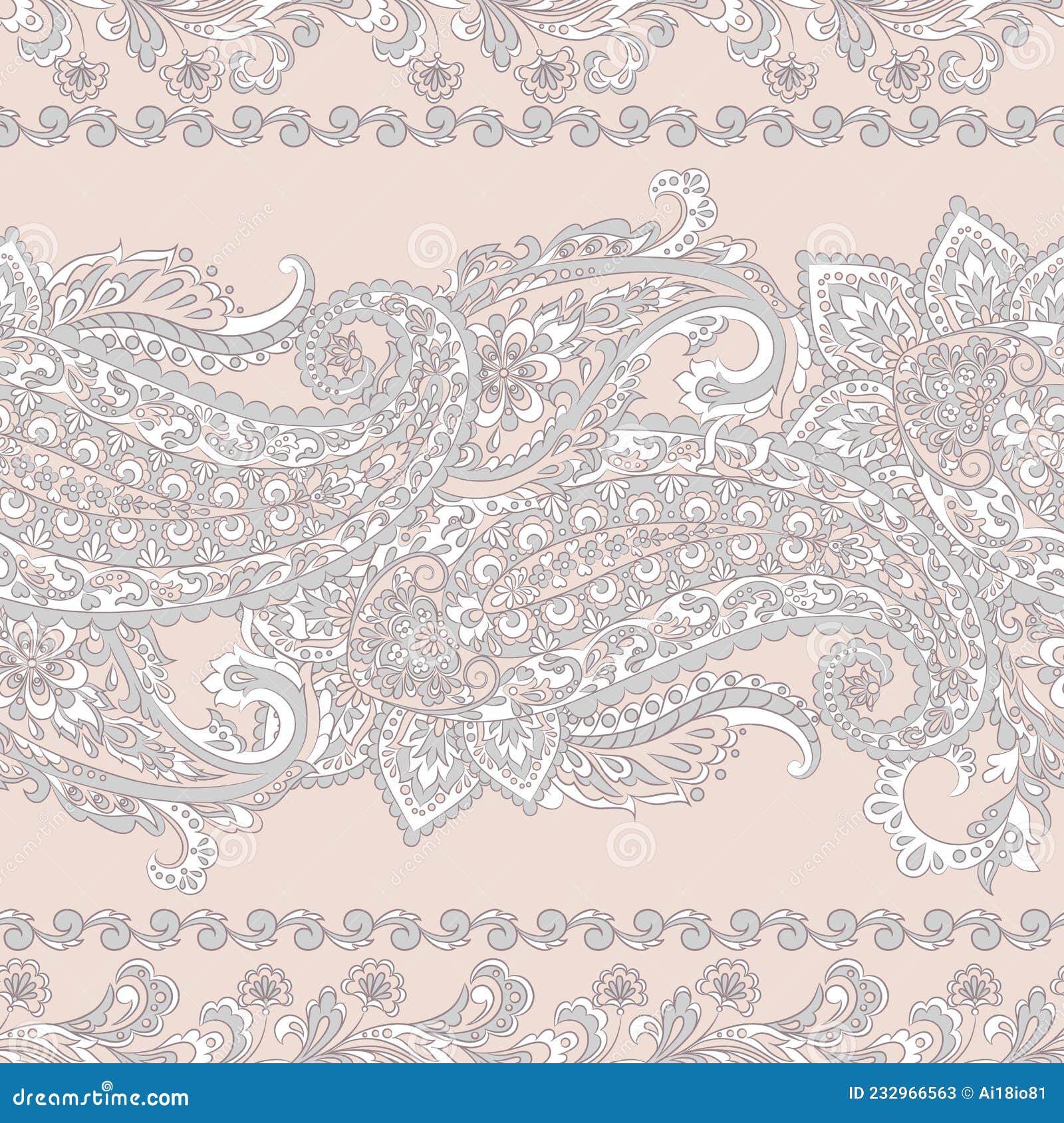 Seamless Paisley Pattern. Floral Vector Illustration. Stock Vector ...
