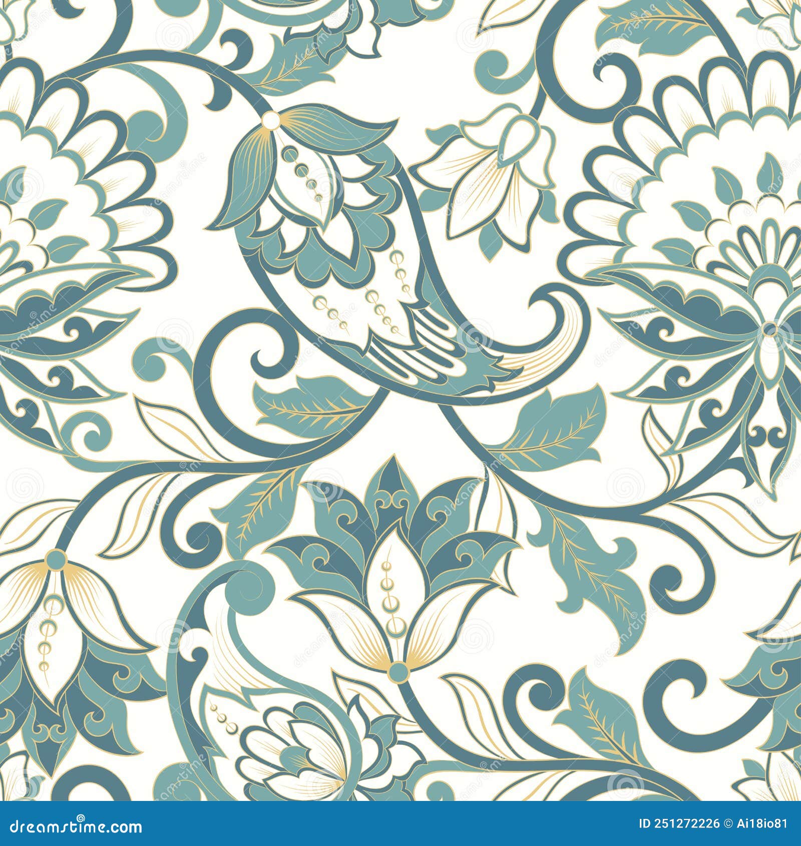 Seamless Paisley Pattern In Indian Style Floral Vector Illustration