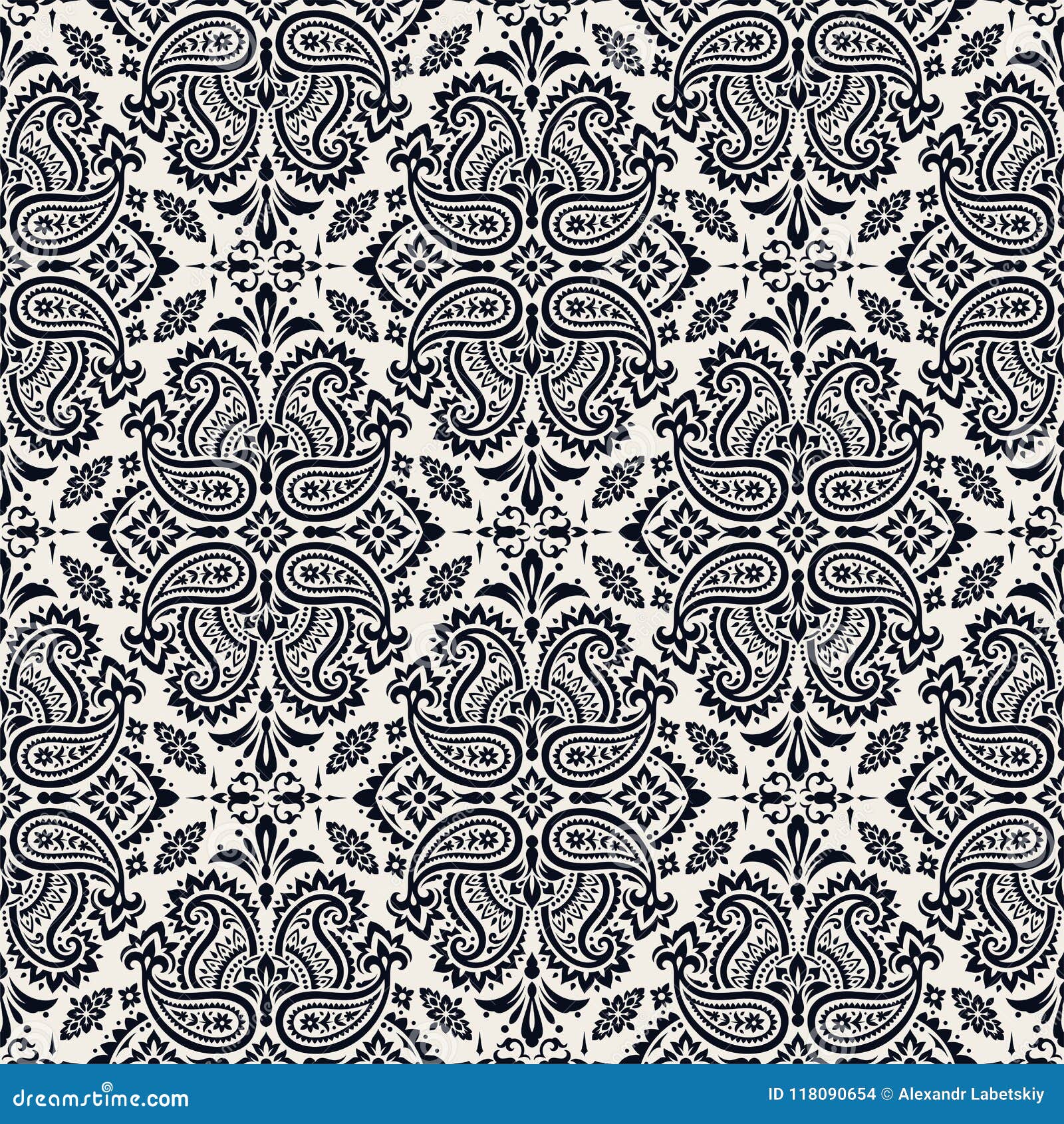Seamless paisley pattern stock vector. Illustration of floral - 118090654