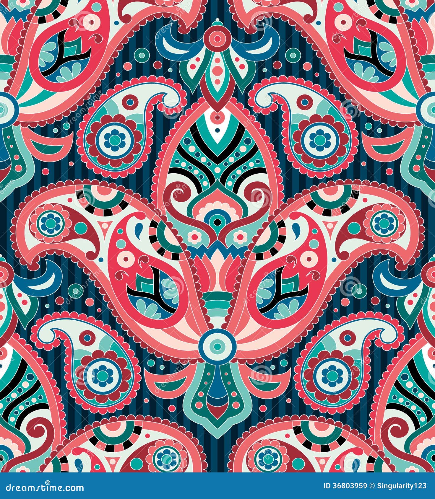 Seamless paisley pattern stock illustration. Illustration of color ...