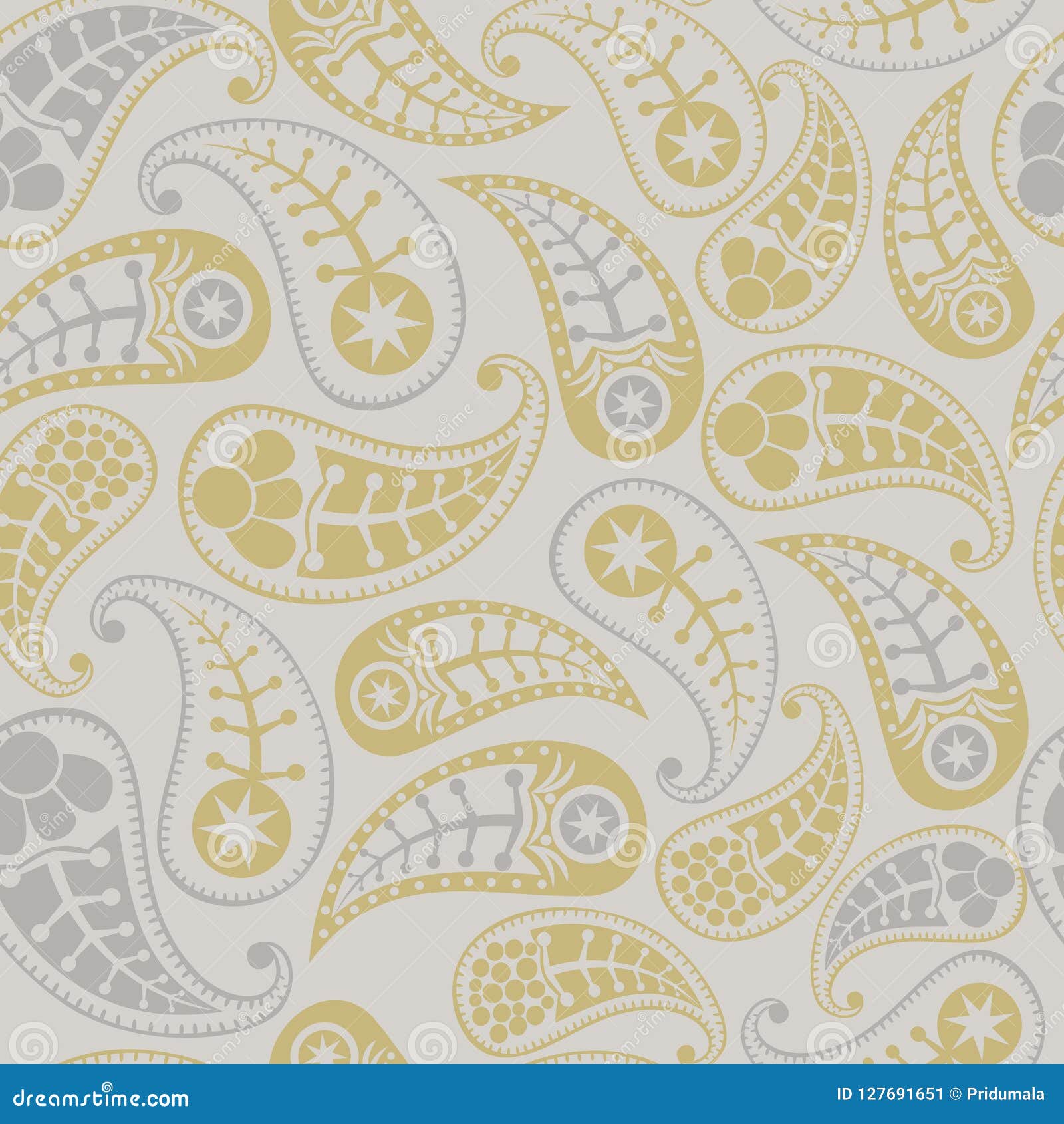 Seamless Paisley Texture for Your Design. Endless Pattern with Paisley ...