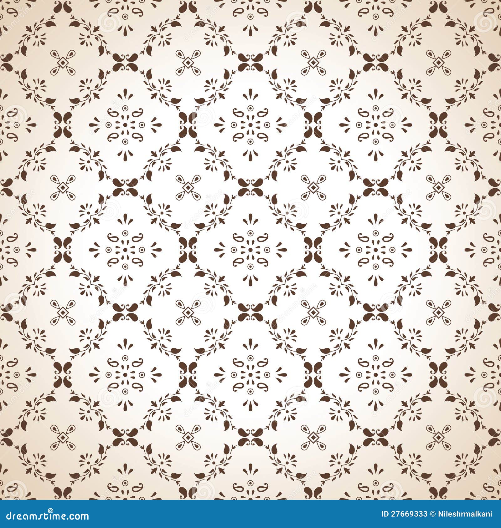 Seamless Paisley Wallpaper in Brown Stock Vector - Illustration of ...