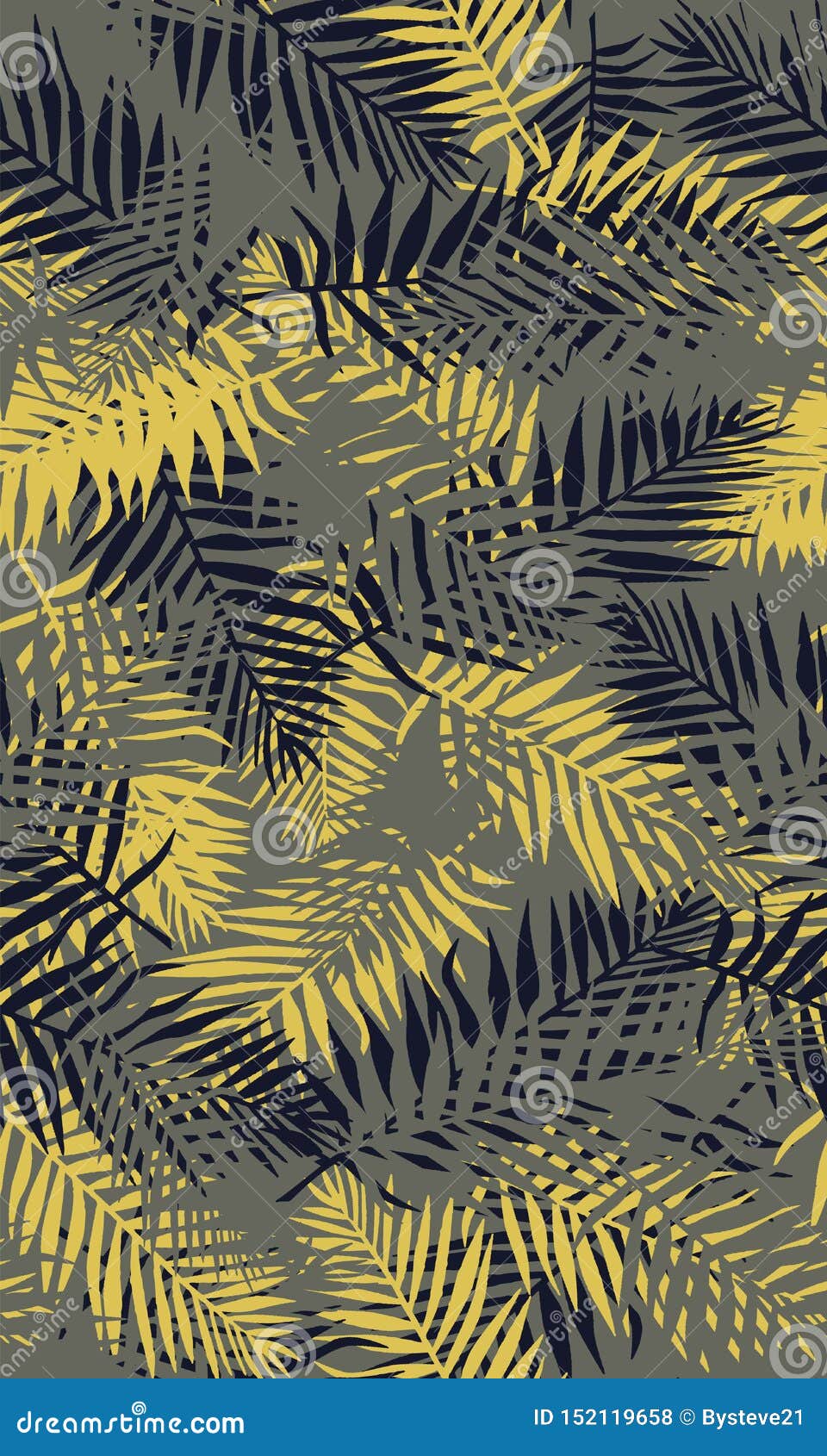 Seamless Palm Leave Pattern Colored Design Stock Vector - Illustration ...