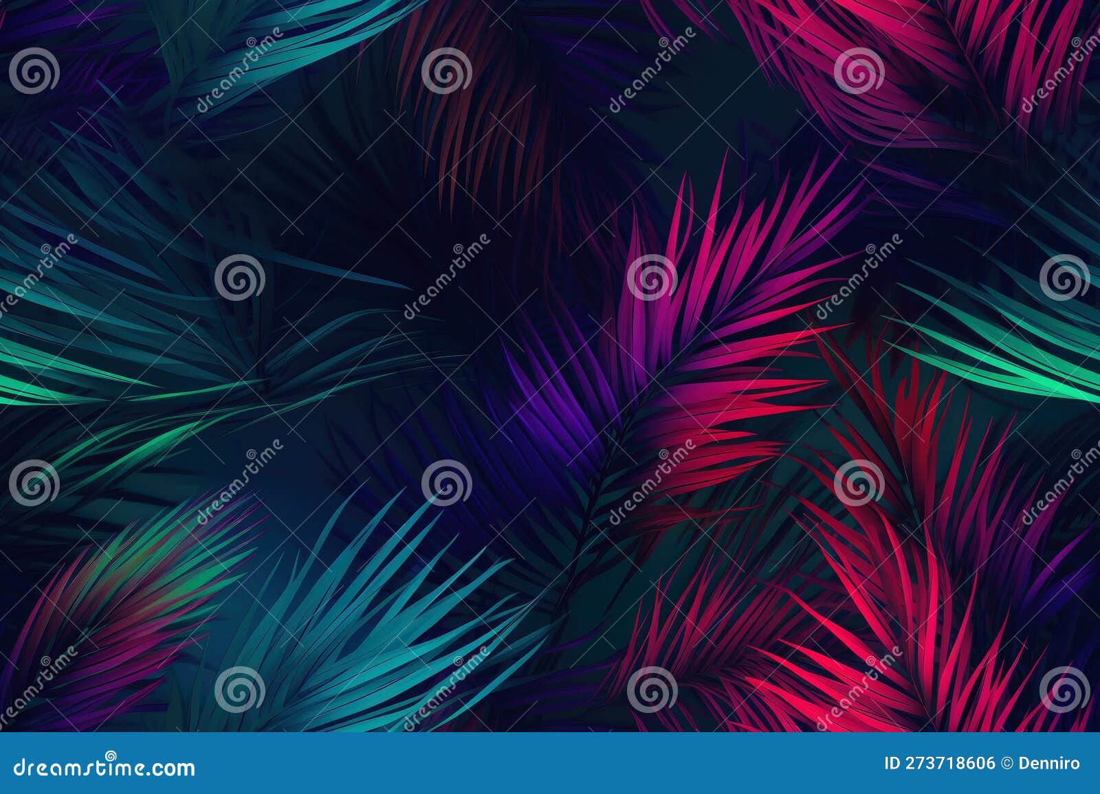 Seamless Palm Tree Branches (fronds) Pattern Stock Illustration ...