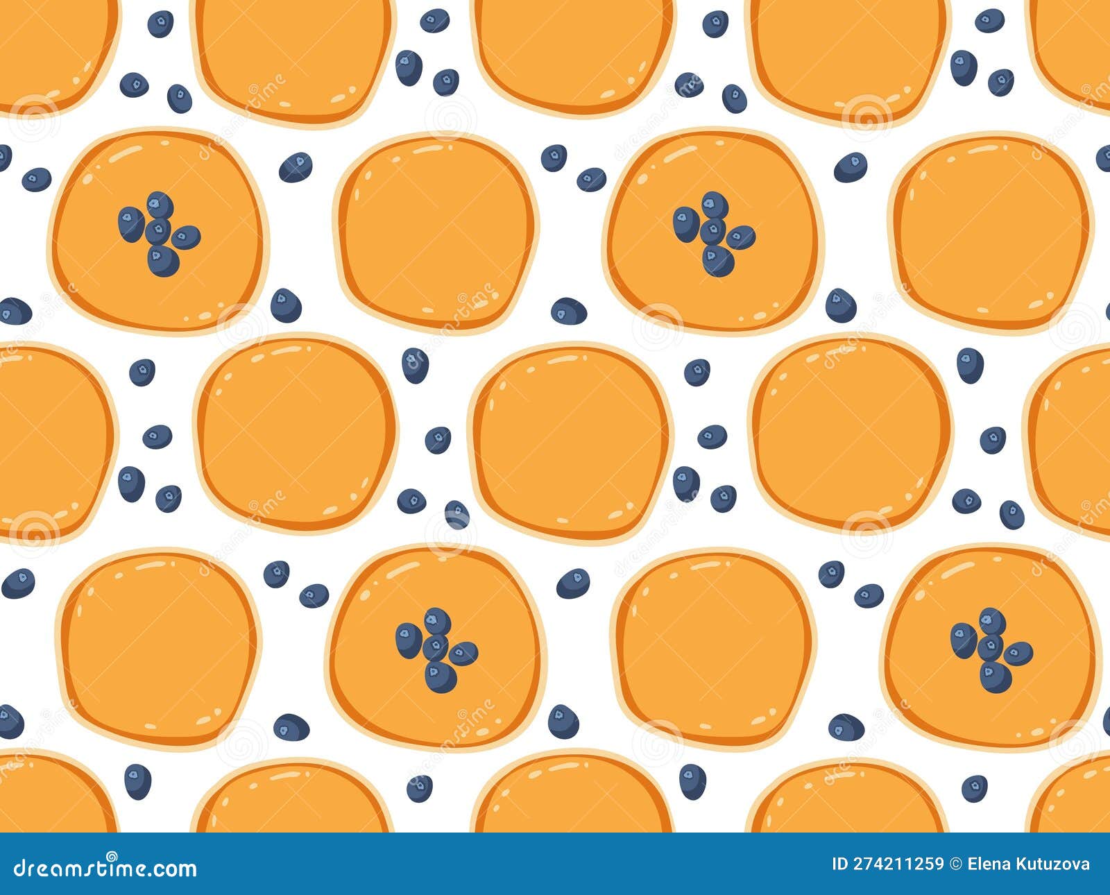Pancake Pattern Seamless. Vector Illustration Isolated On White ...