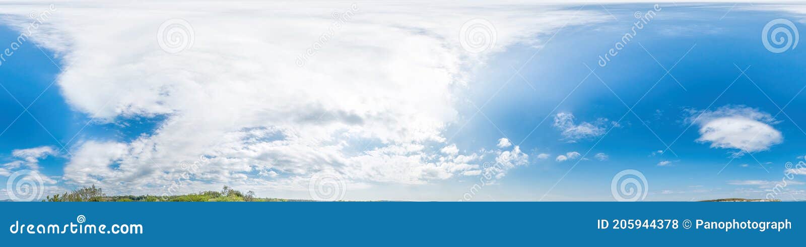 Seamless Panorama of Sky with Light Clouds in Spherical Equirectangular ...