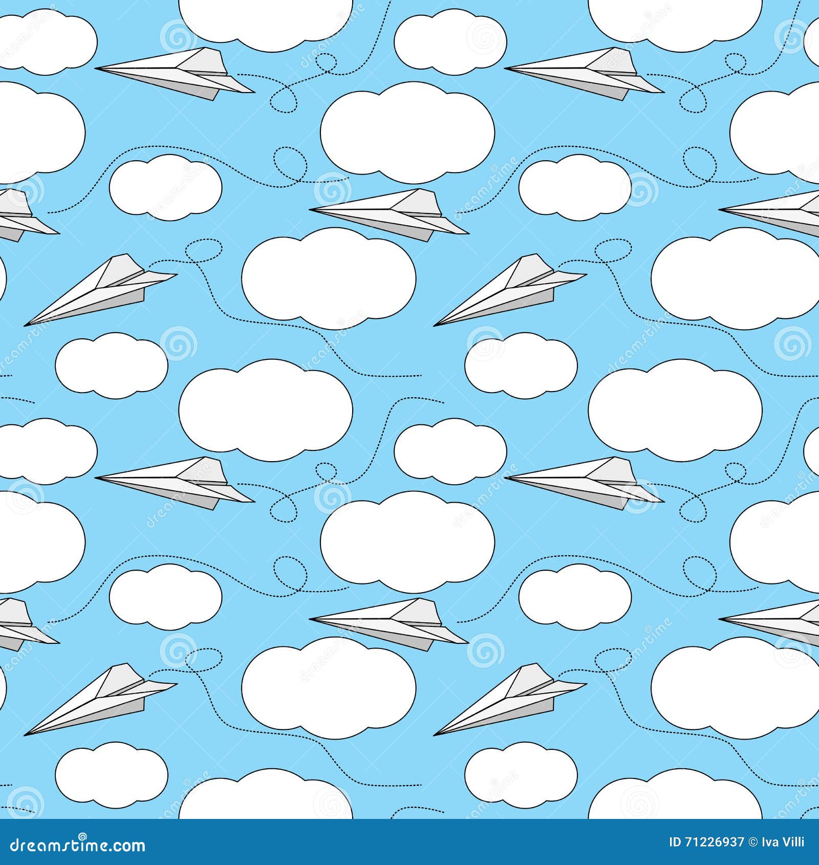 Seamless Paper Airplane Pattern Stock Vector - Illustration of tile ...