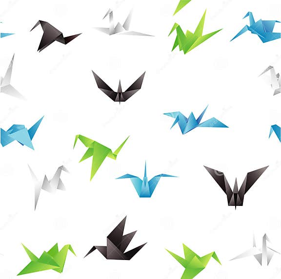 Seamless Paper Bird Background Stock Vector - Illustration of bird ...