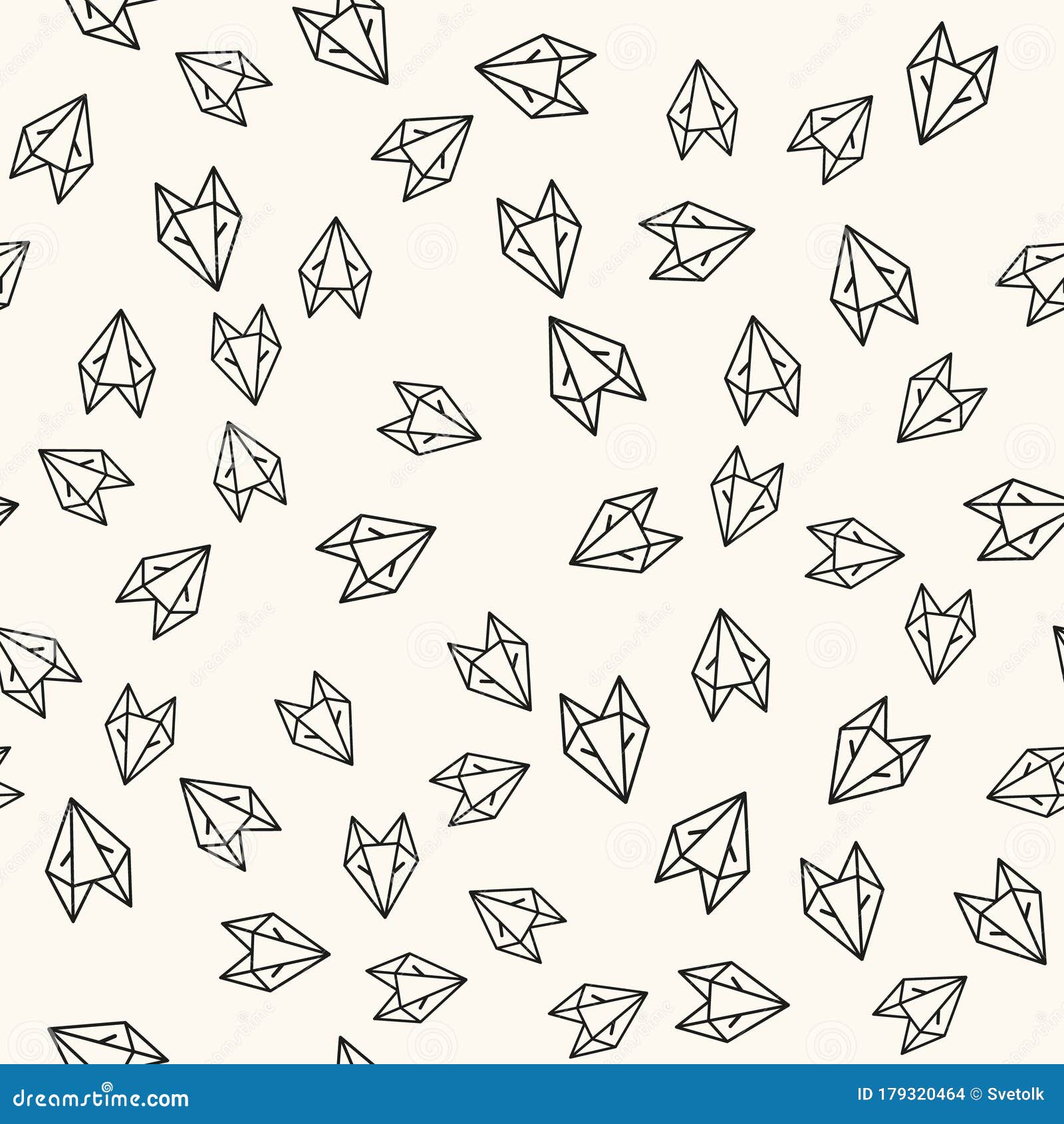 Origami Pattern Background With Dinosaurs Vector Illustration ...