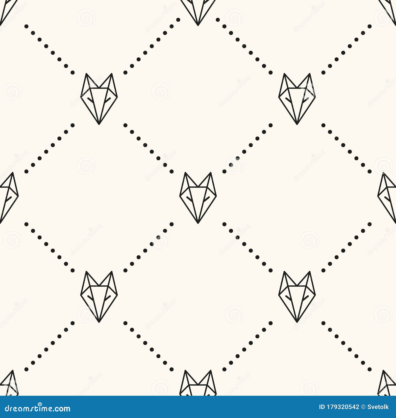 Seamless Paper Fox Origami Pattern Background Stock Vector ...