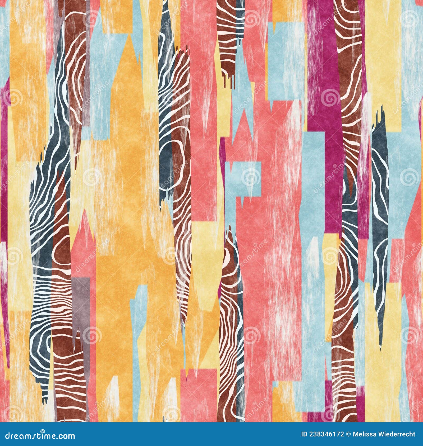 Seamless Paper Strip Collage Surface Pattern Design for Print Stock ...