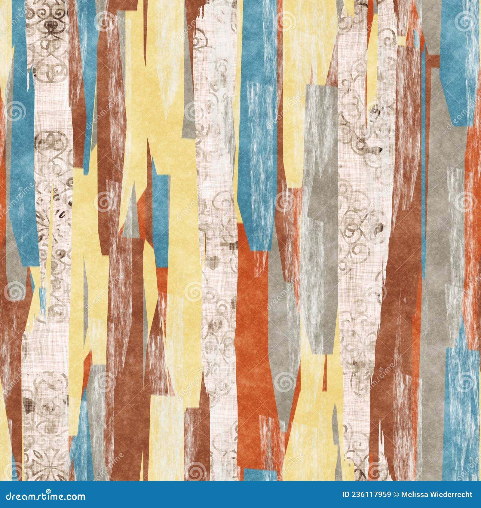 Seamless Paper Strip Collage Surface Pattern Design for Print Stock ...