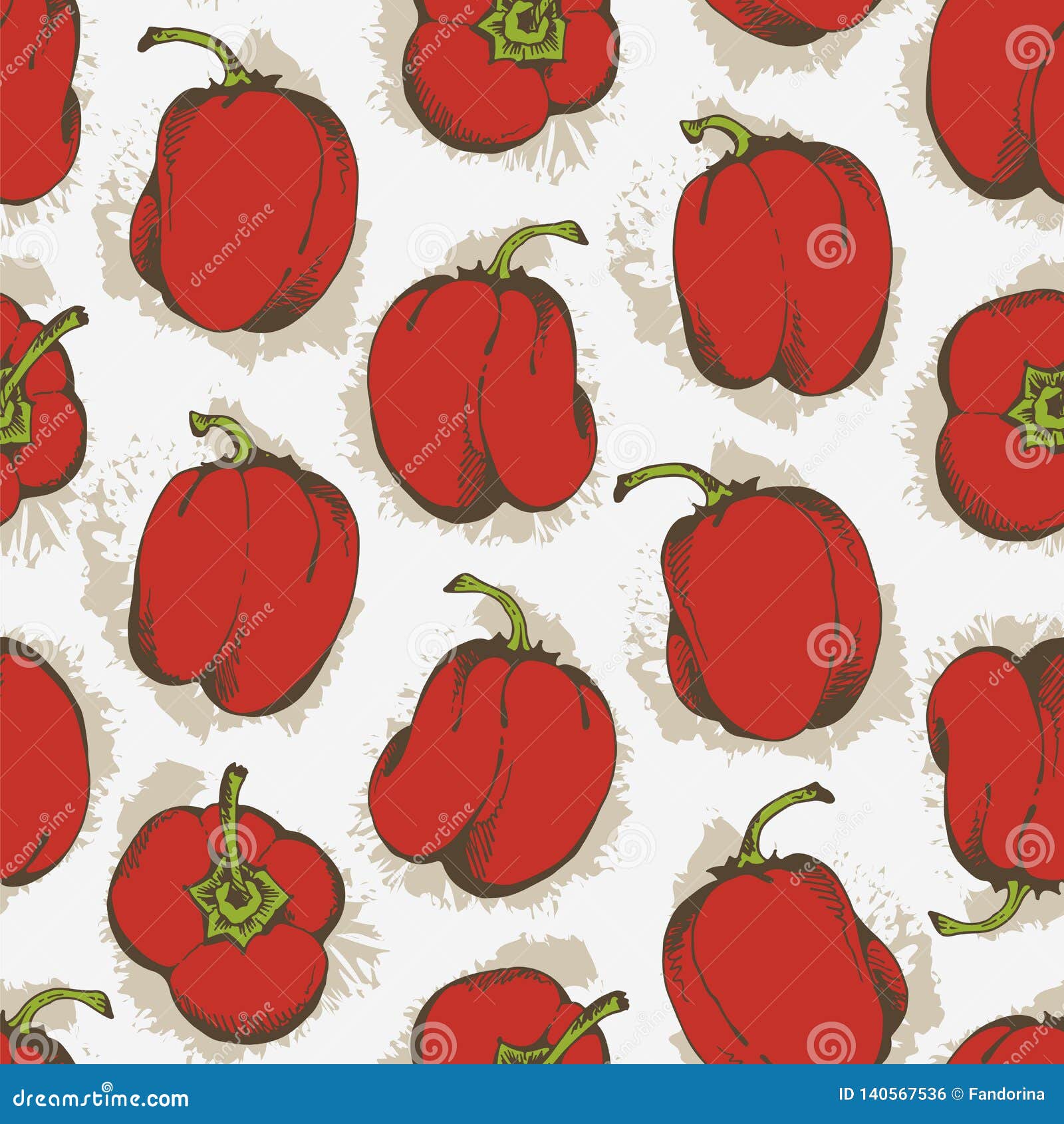 Seamless Paprika Pepper Vector Background Stock Vector - Illustration ...