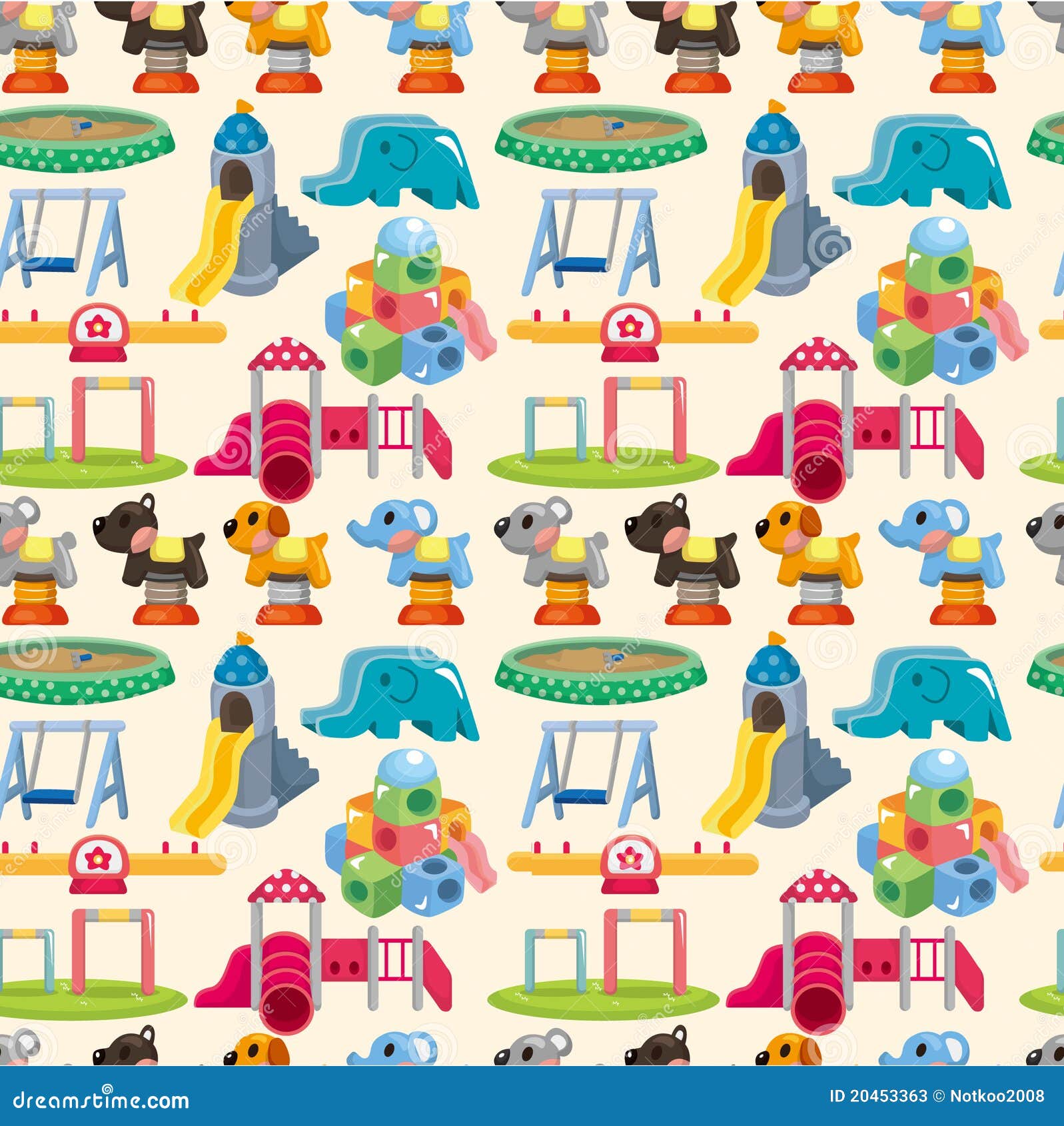 Seamless Park Pattern Vector Illustration | CartoonDealer.com #96653020