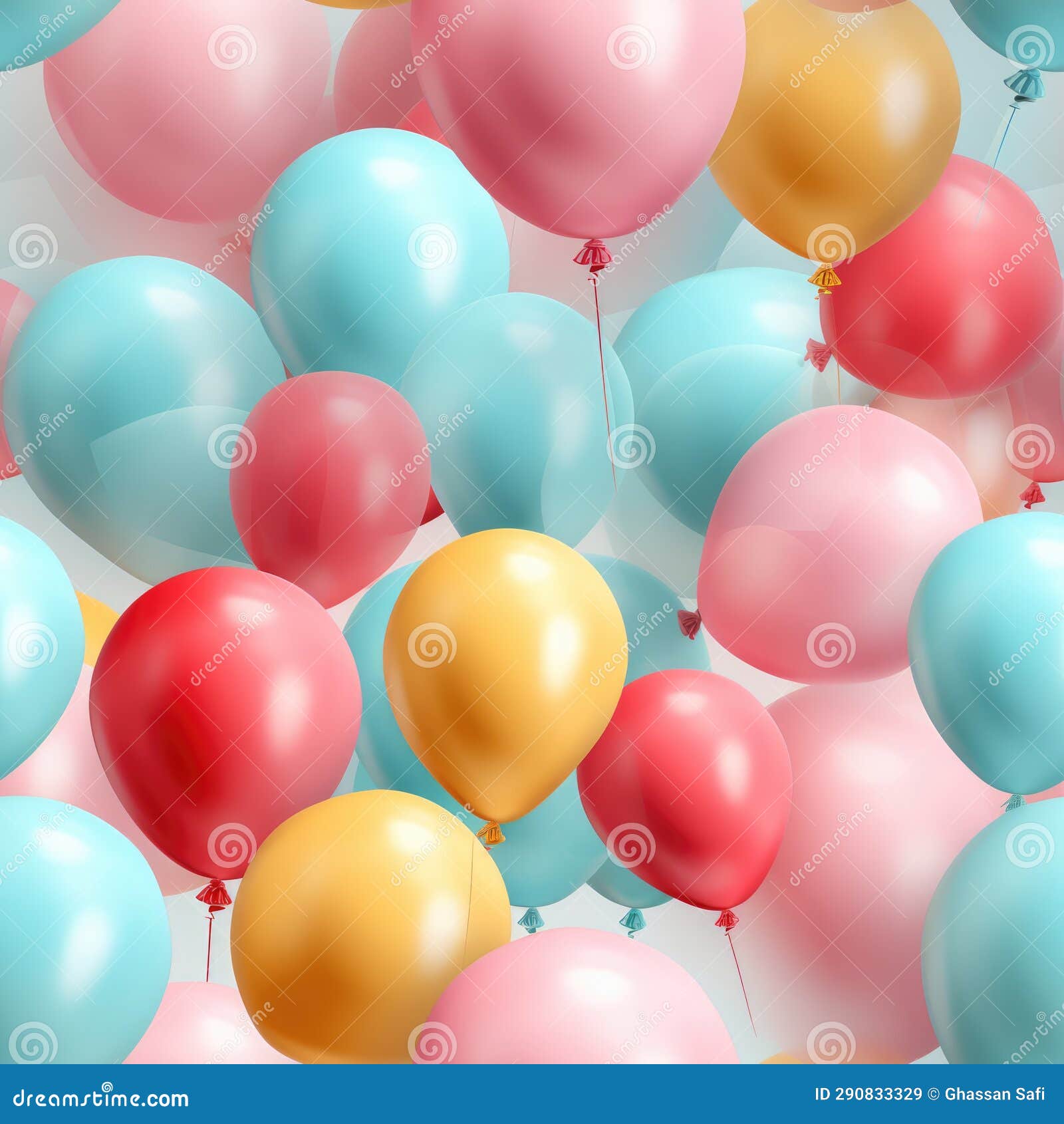 Seamless Pastel Colored Balloons Stock Illustration - Illustration of ...