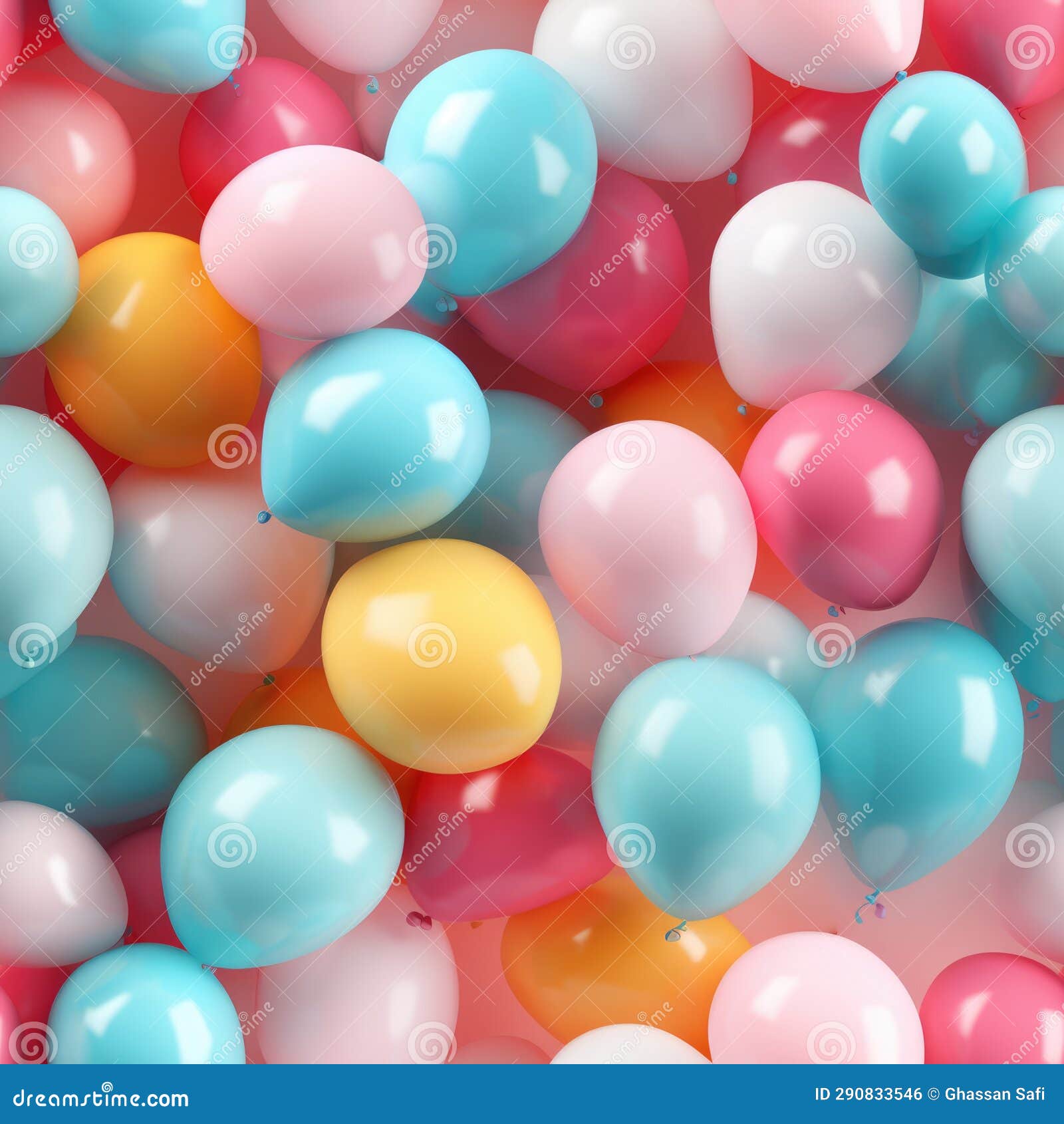 Seamless Pastel Colored Balloons Stock Illustration - Illustration of ...