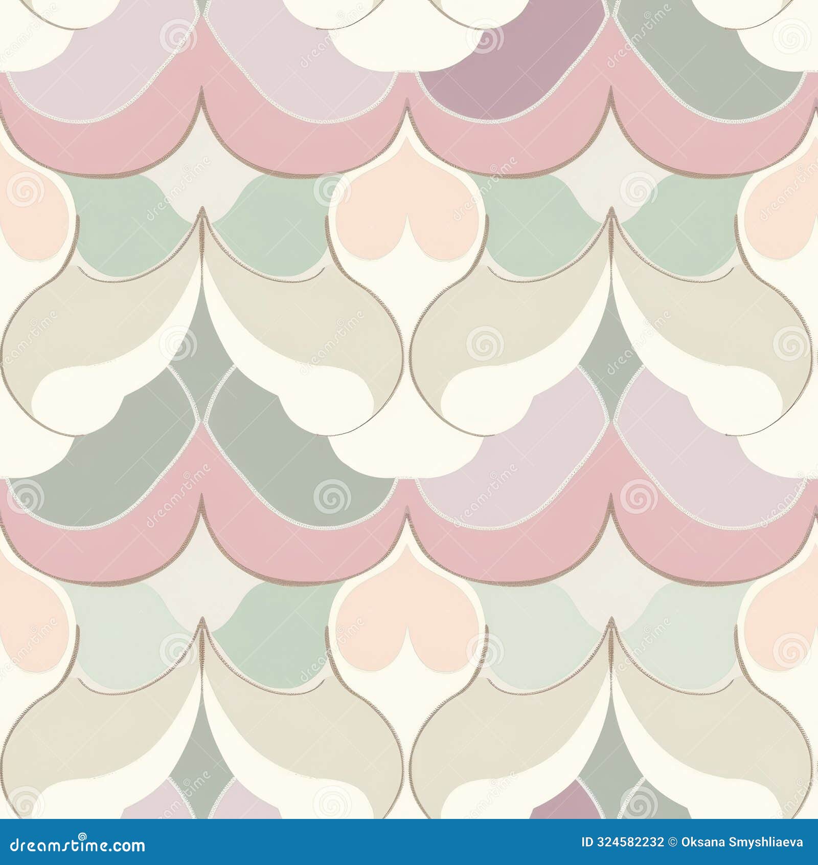Seamless Pastel Fish Scale Pattern Background for Design Use Stock ...