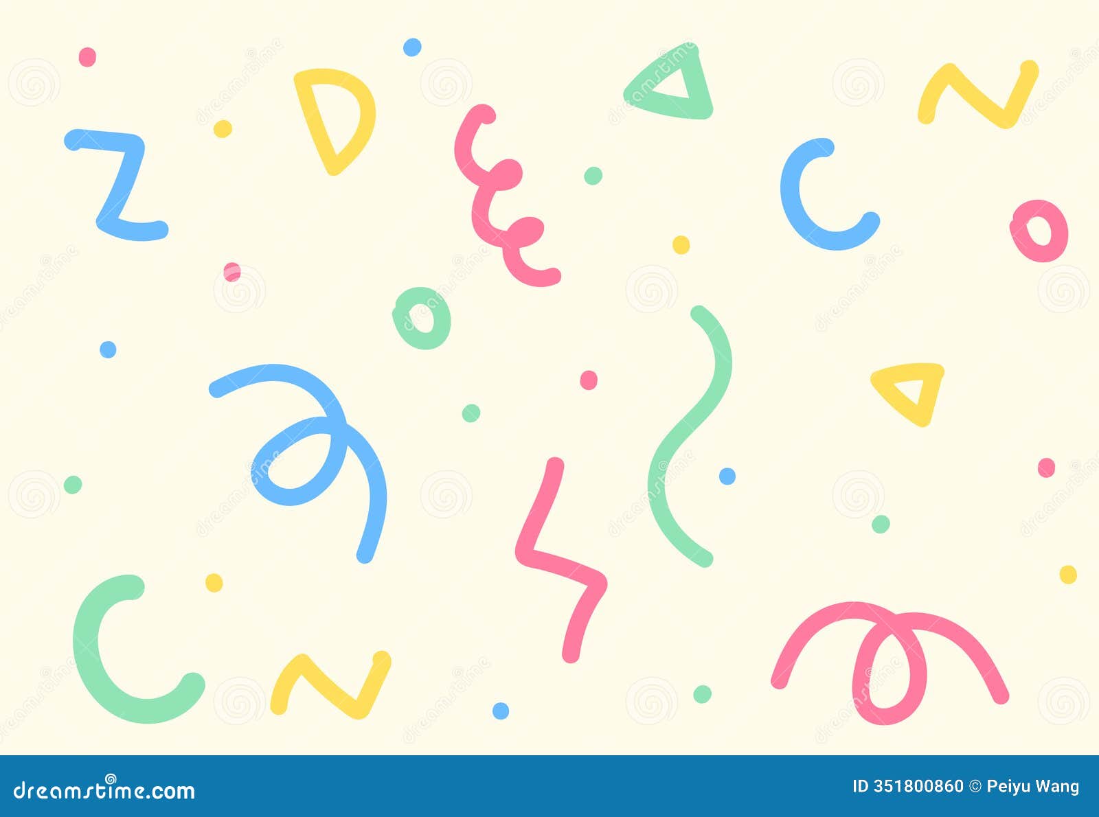 Seamless Pastel Pattern Vector with Cute Memphis Background Stock ...