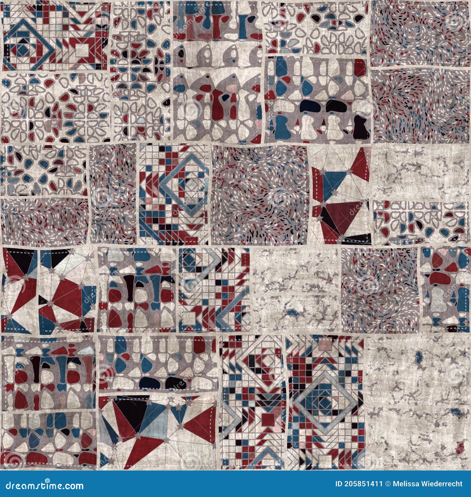 Seamless Patchwork Collage Mix Quilt Pattern Print Stock Image - Image ...