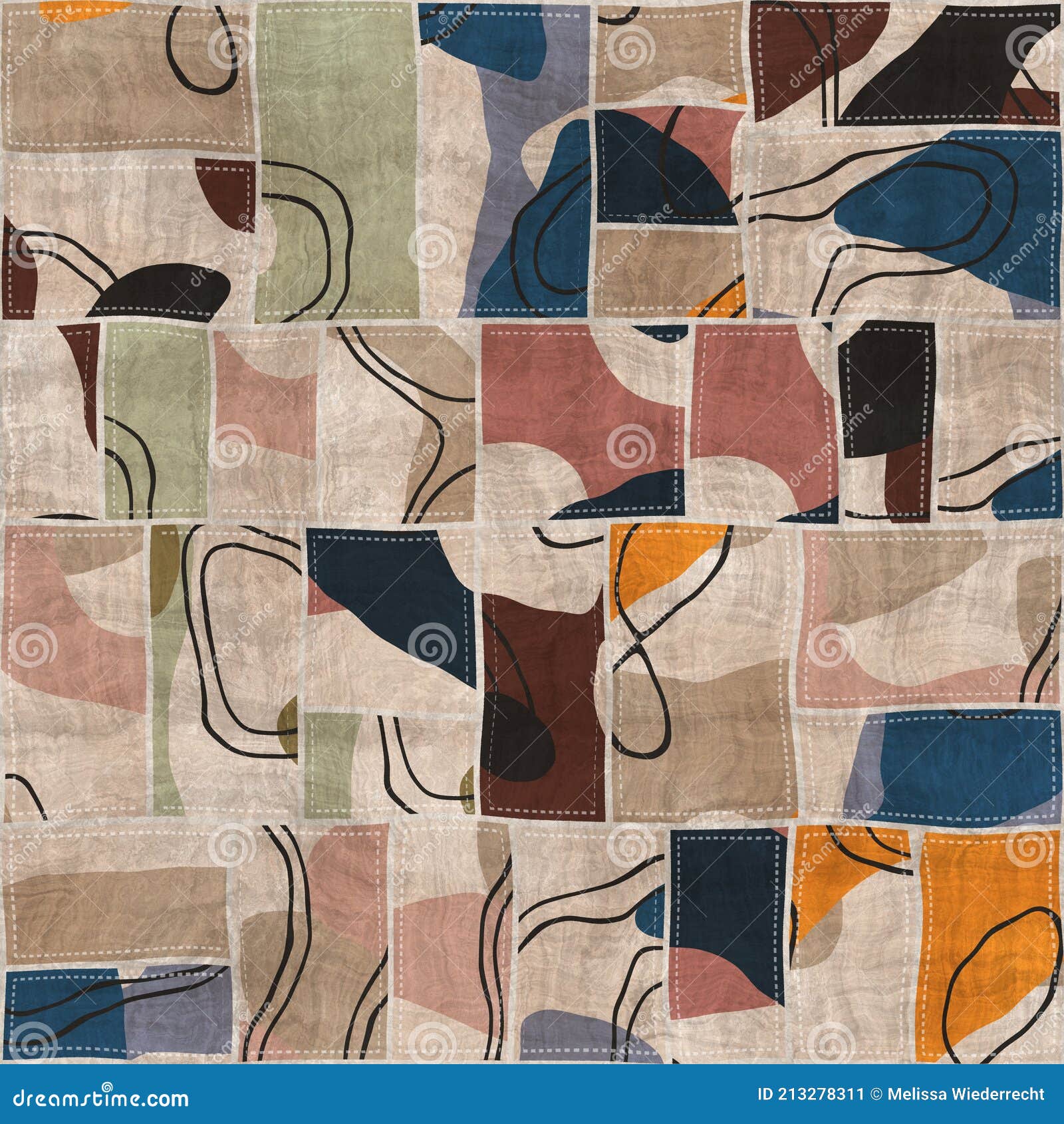 Seamless Patchwork Collage Mix Quilt Pattern Print Stock Image - Image ...