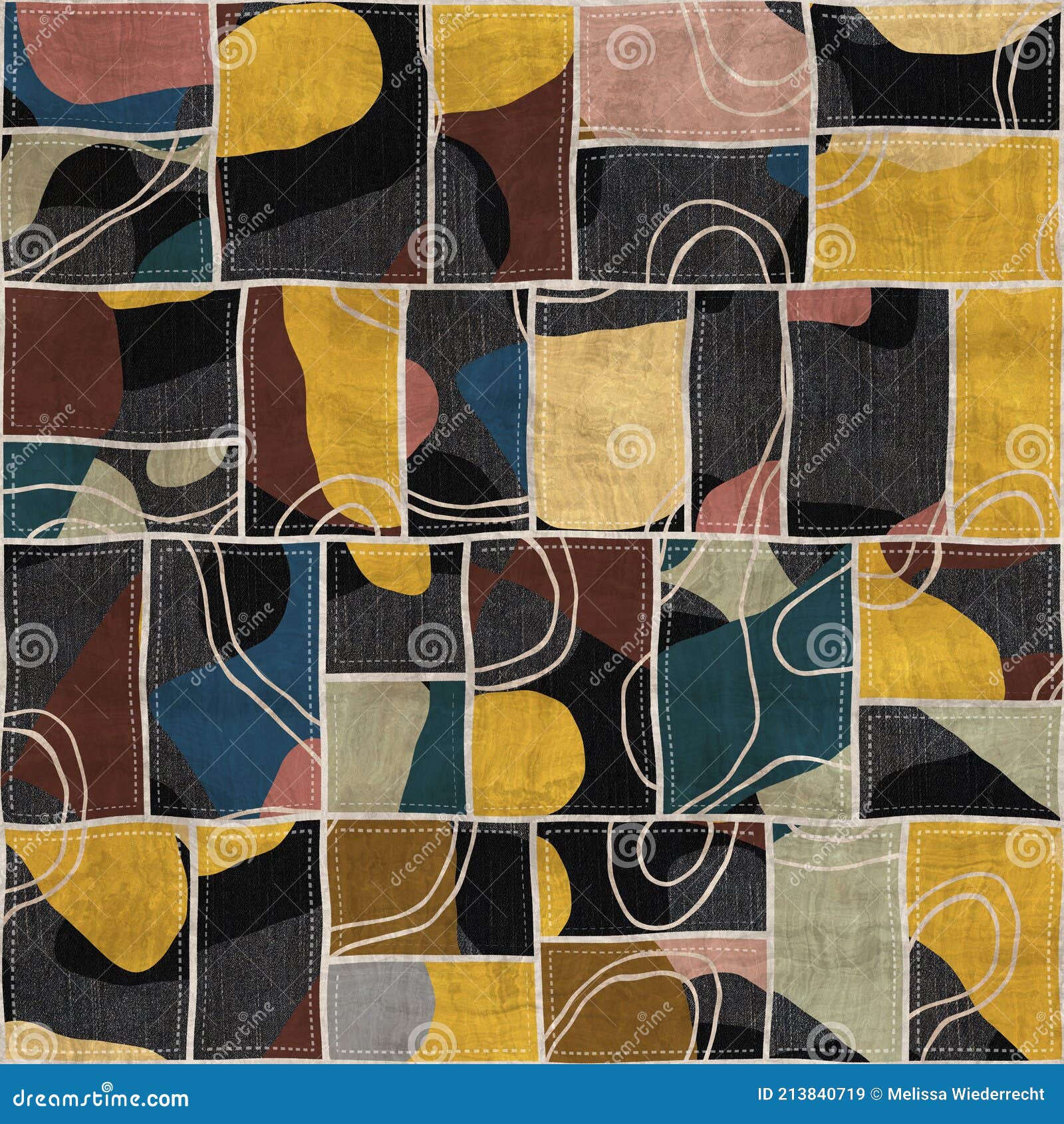 Seamless Patchwork Collage Mix Quilt Pattern Print Stock Image - Image ...