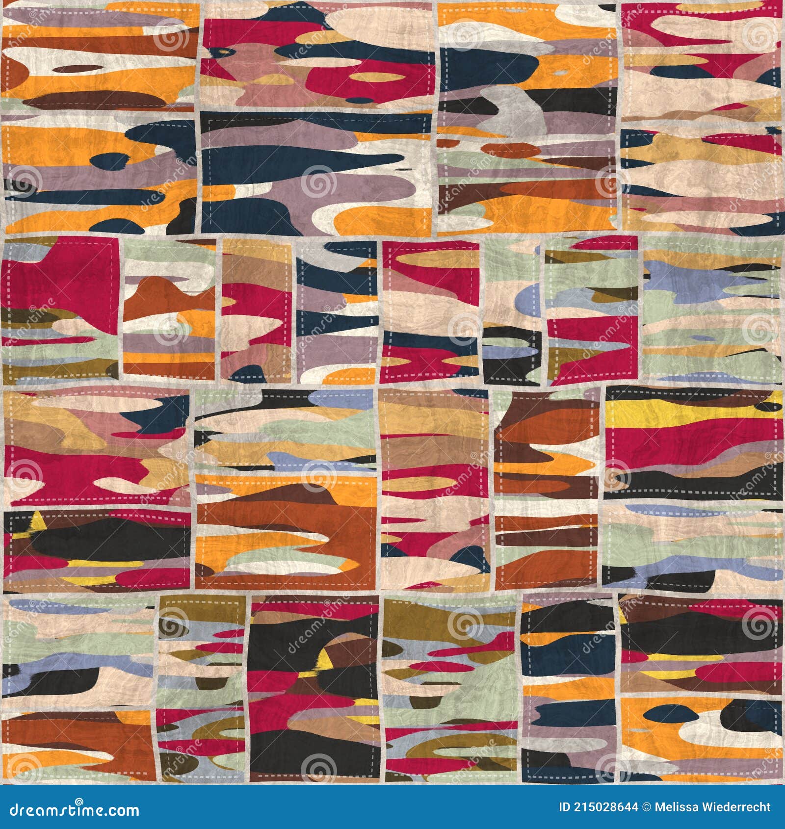 Seamless Patchwork Collage Mix Quilt Pattern Print Stock Illustration ...