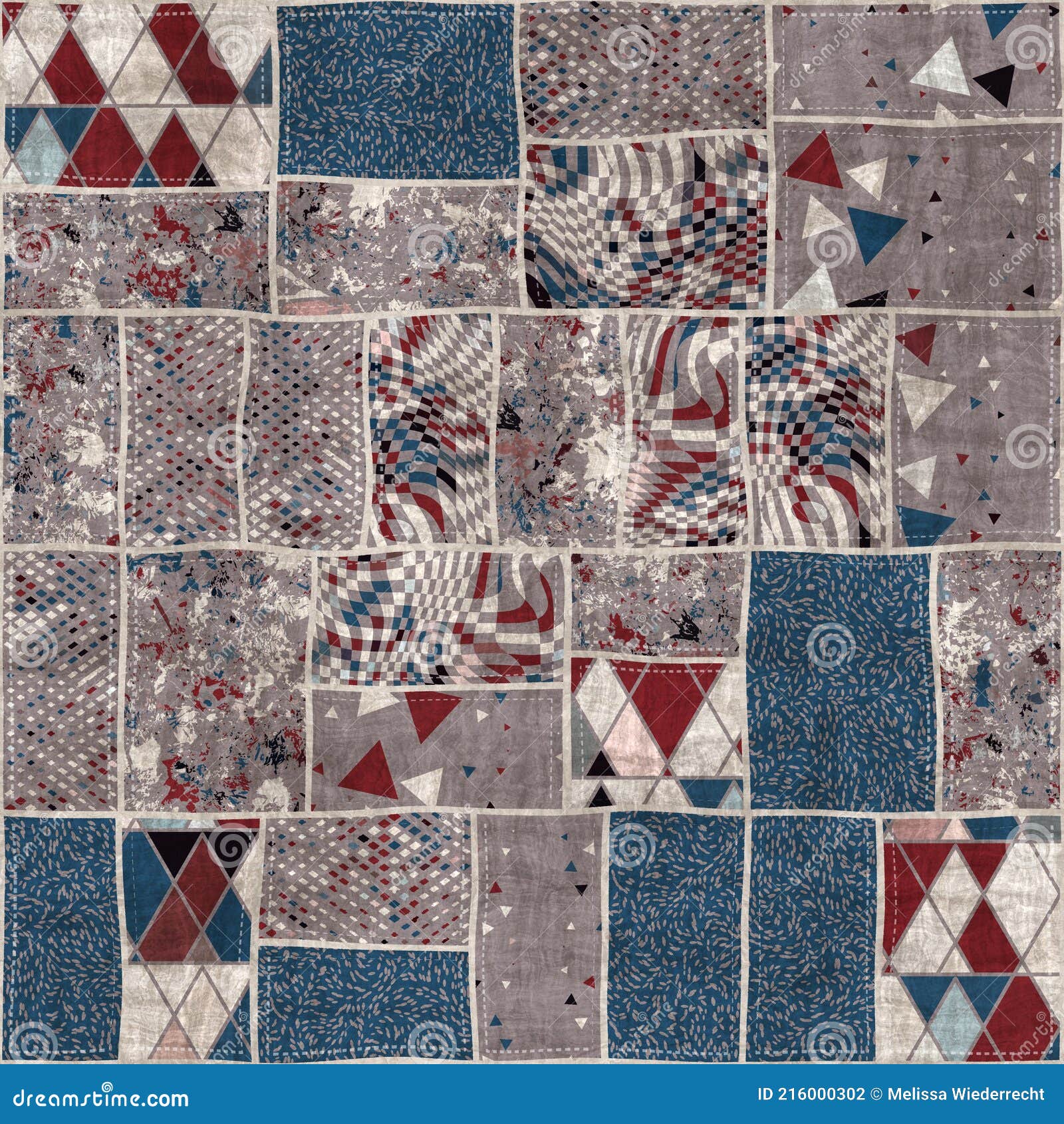 Seamless Patchwork Collage Mix Quilt Pattern Print Stock Illustration ...