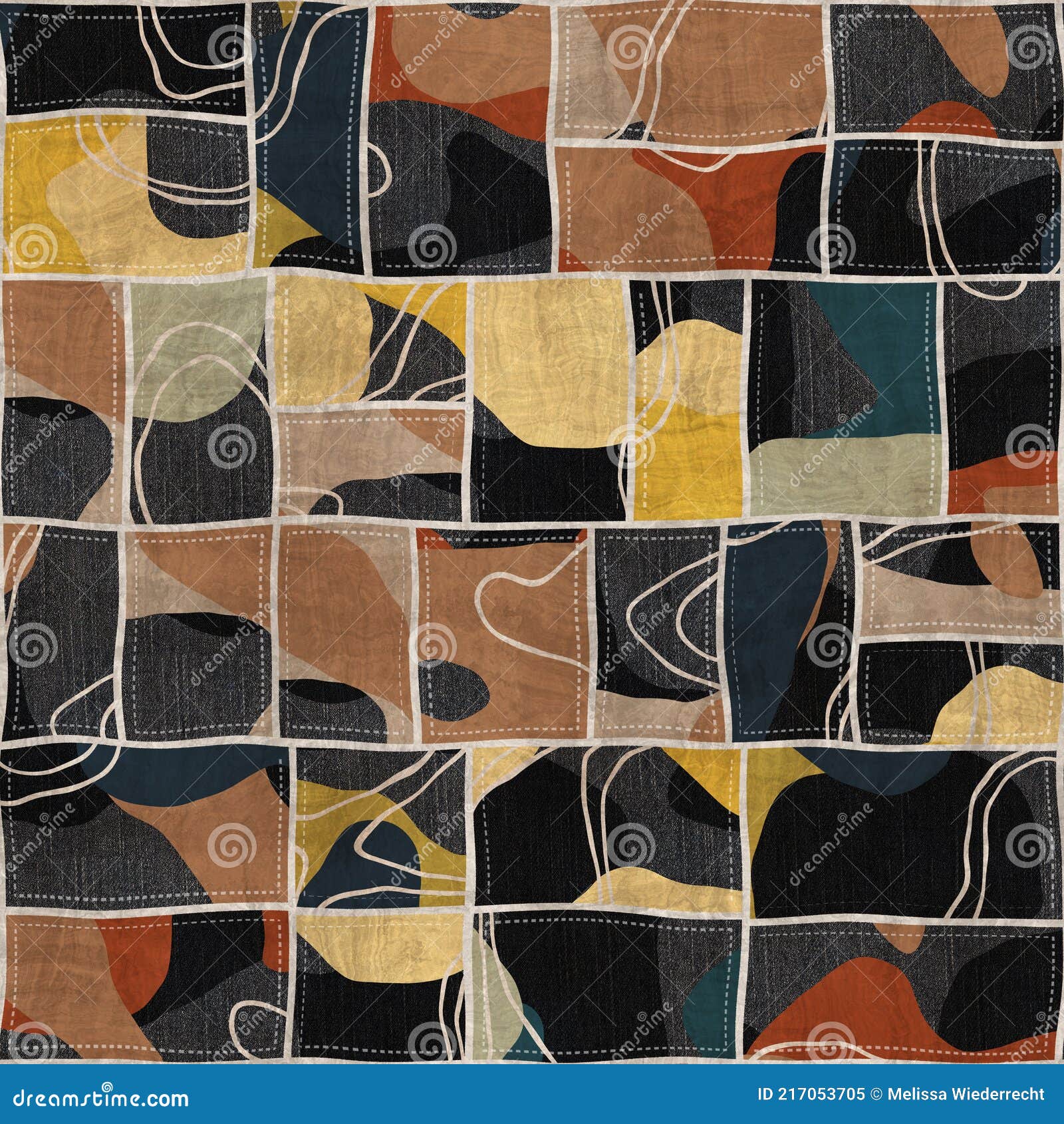 Seamless Patchwork Collage Mix Quilt Pattern Print Stock Image - Image ...