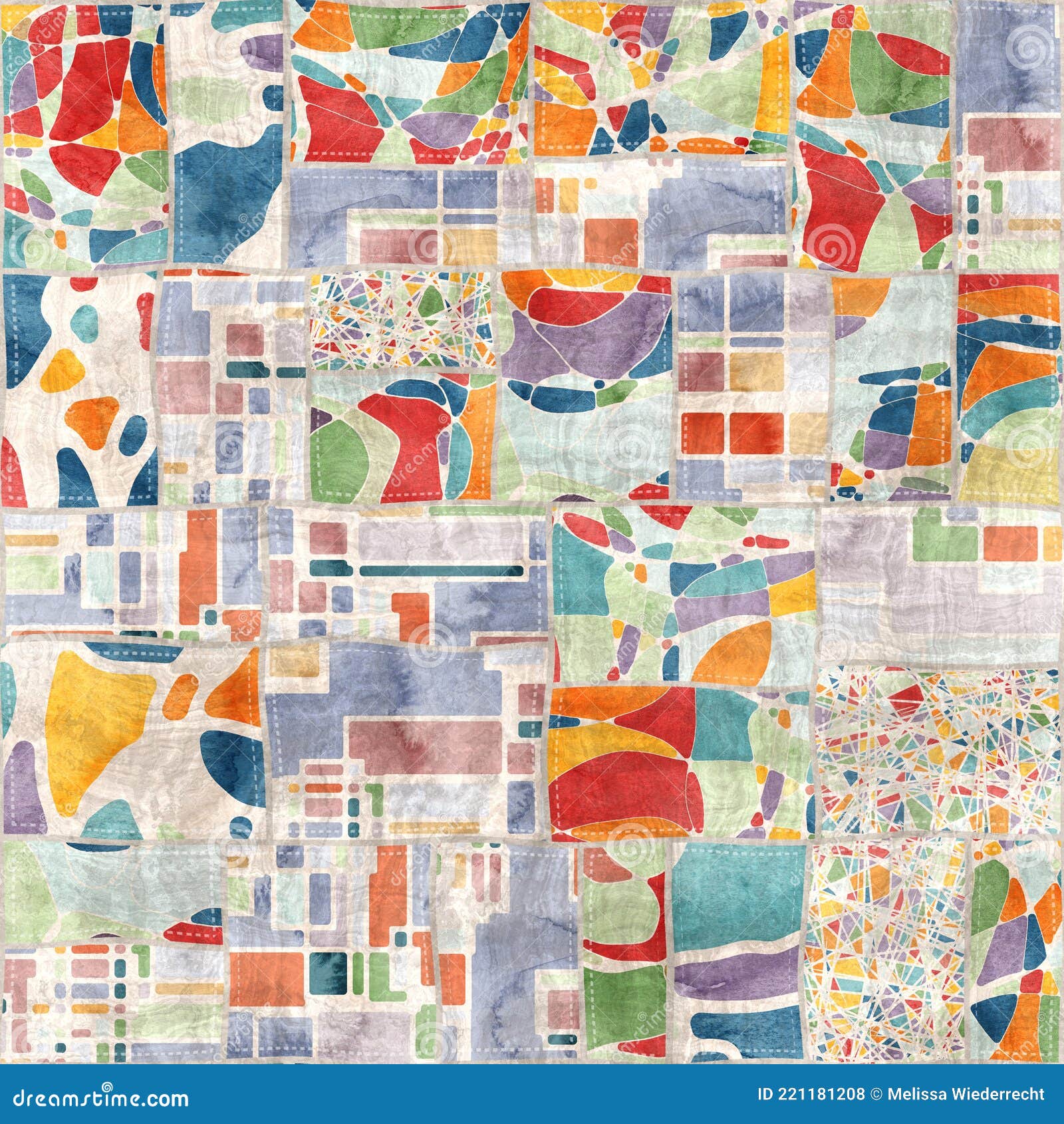 Seamless Patchwork Collage Mix Quilt Pattern Print Stock Photo - Image ...