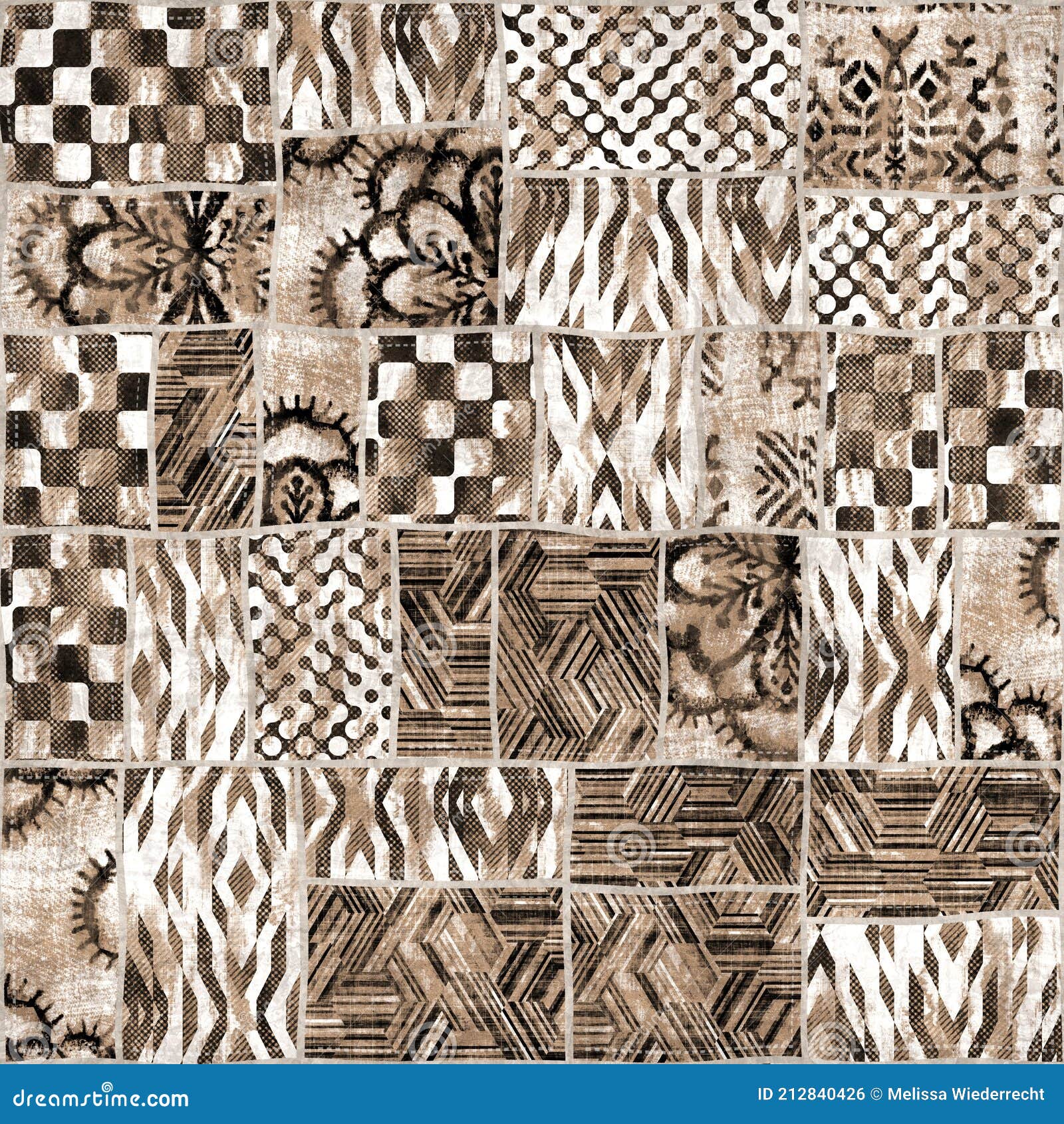 Seamless Patchwork Collage Mix Quilt Pattern Print Stock Illustration ...