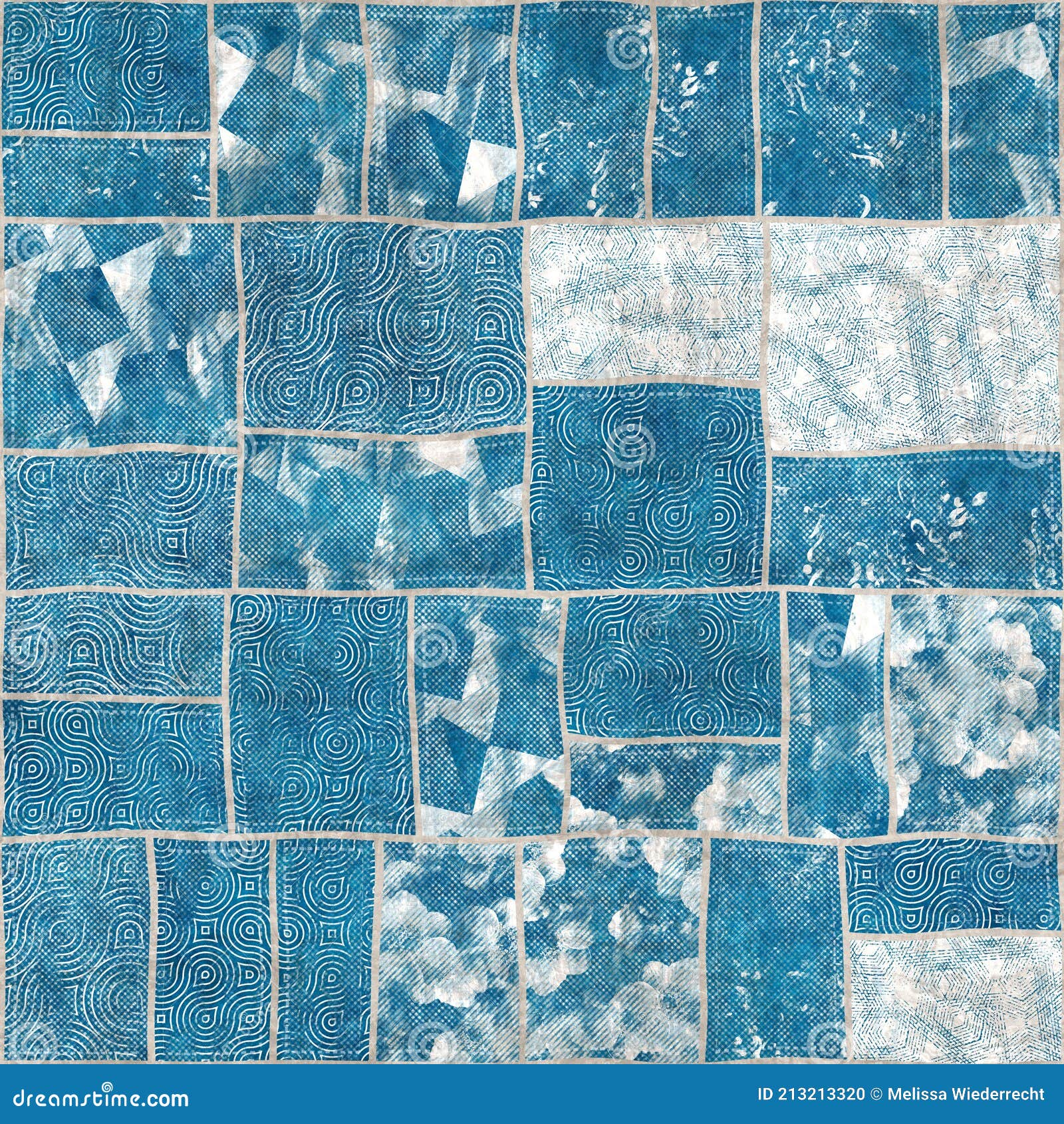 Seamless Patchwork Collage Mix Quilt Pattern Print Stock Illustration ...