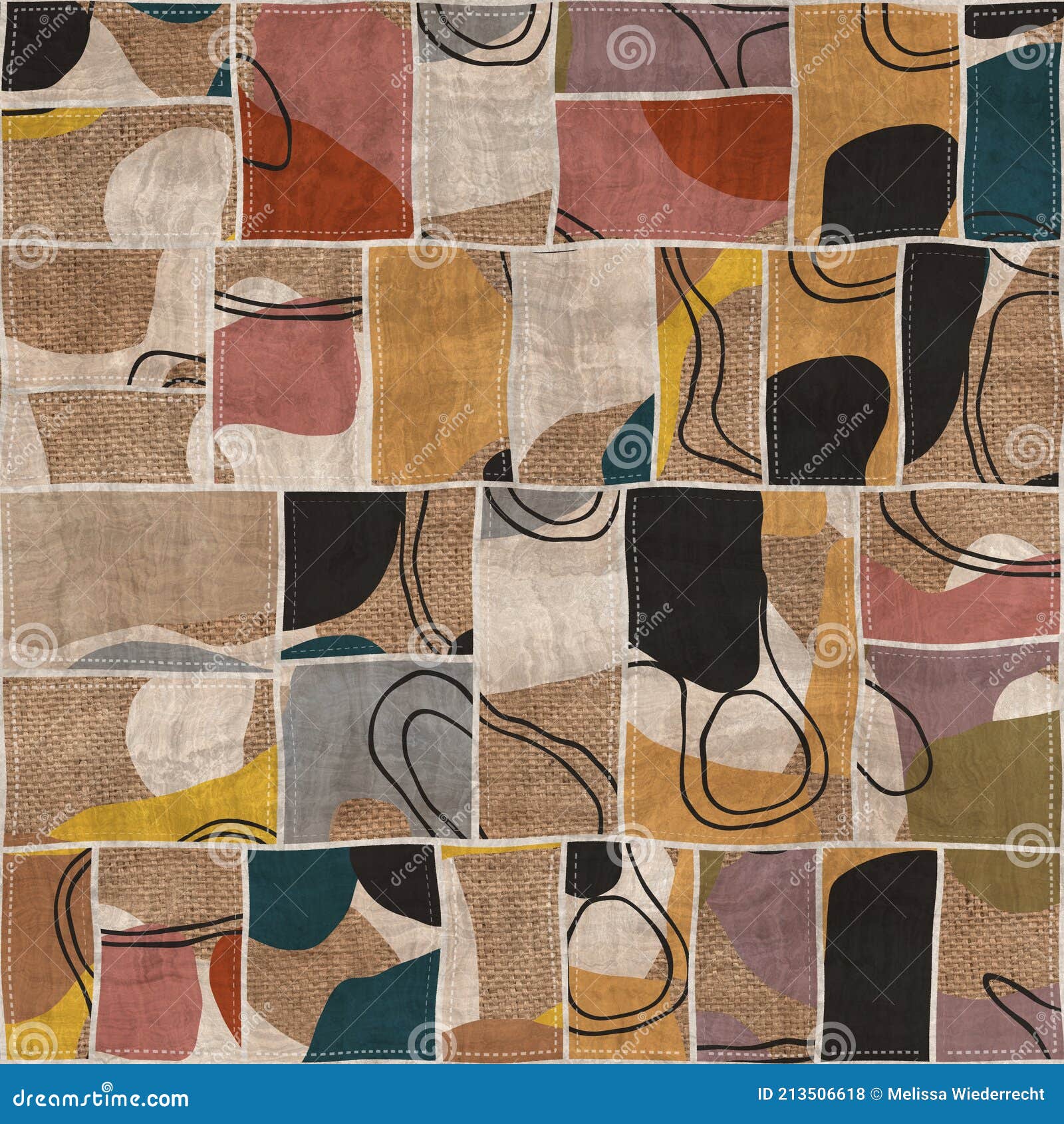 Seamless Patchwork Collage Mix Quilt Pattern Print Stock Photo - Image ...