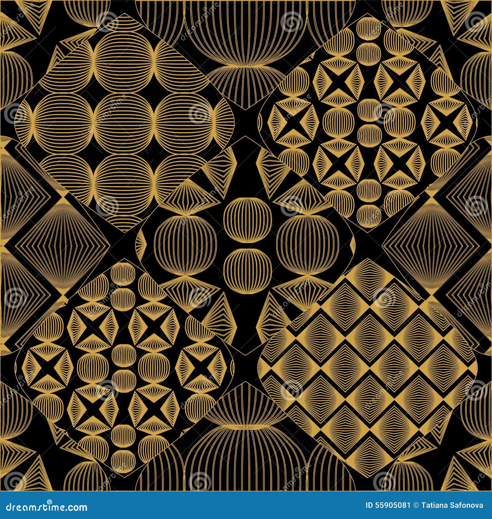 Seamless Patchwork Pattern with Geometric Shape Stock Vector ...