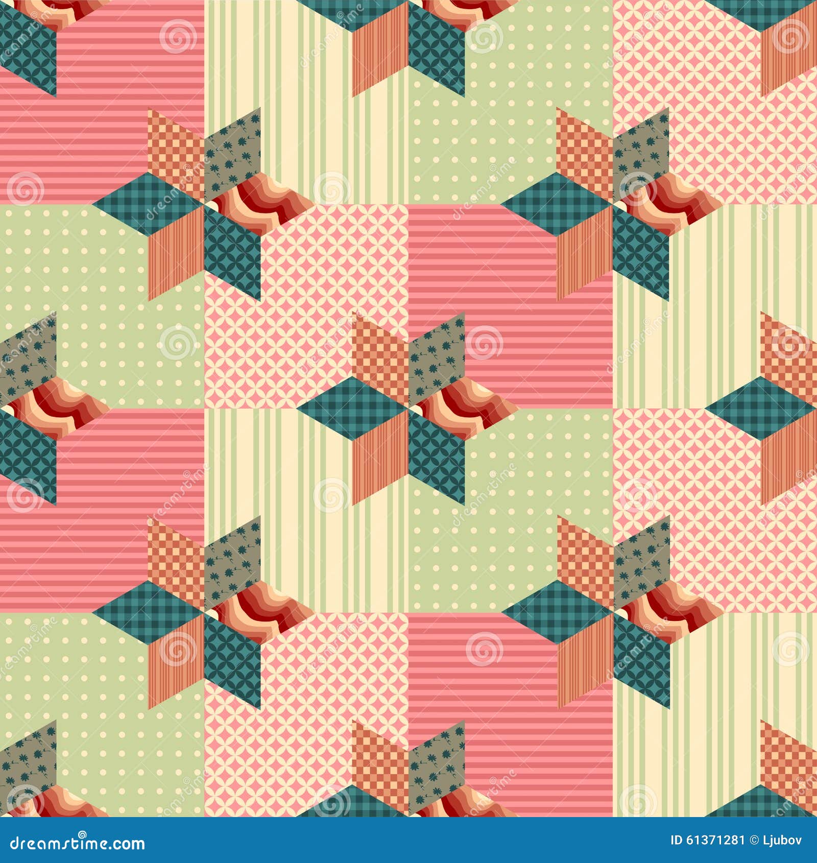 Seamless Patchwork Pattern. Ornate Background. Stock Vector ...