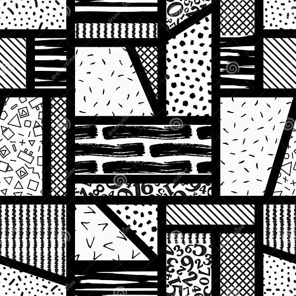 Seamless Patchwork Pattern Rectangles and Squares Stock Illustration ...