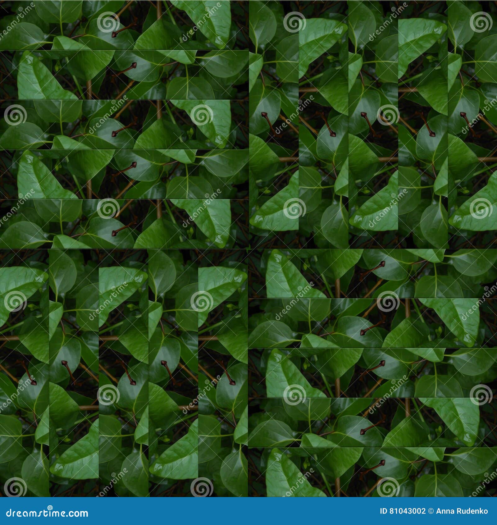 Seamless Patchwork Pattern Texture of Green Leaves Stock Illustration ...
