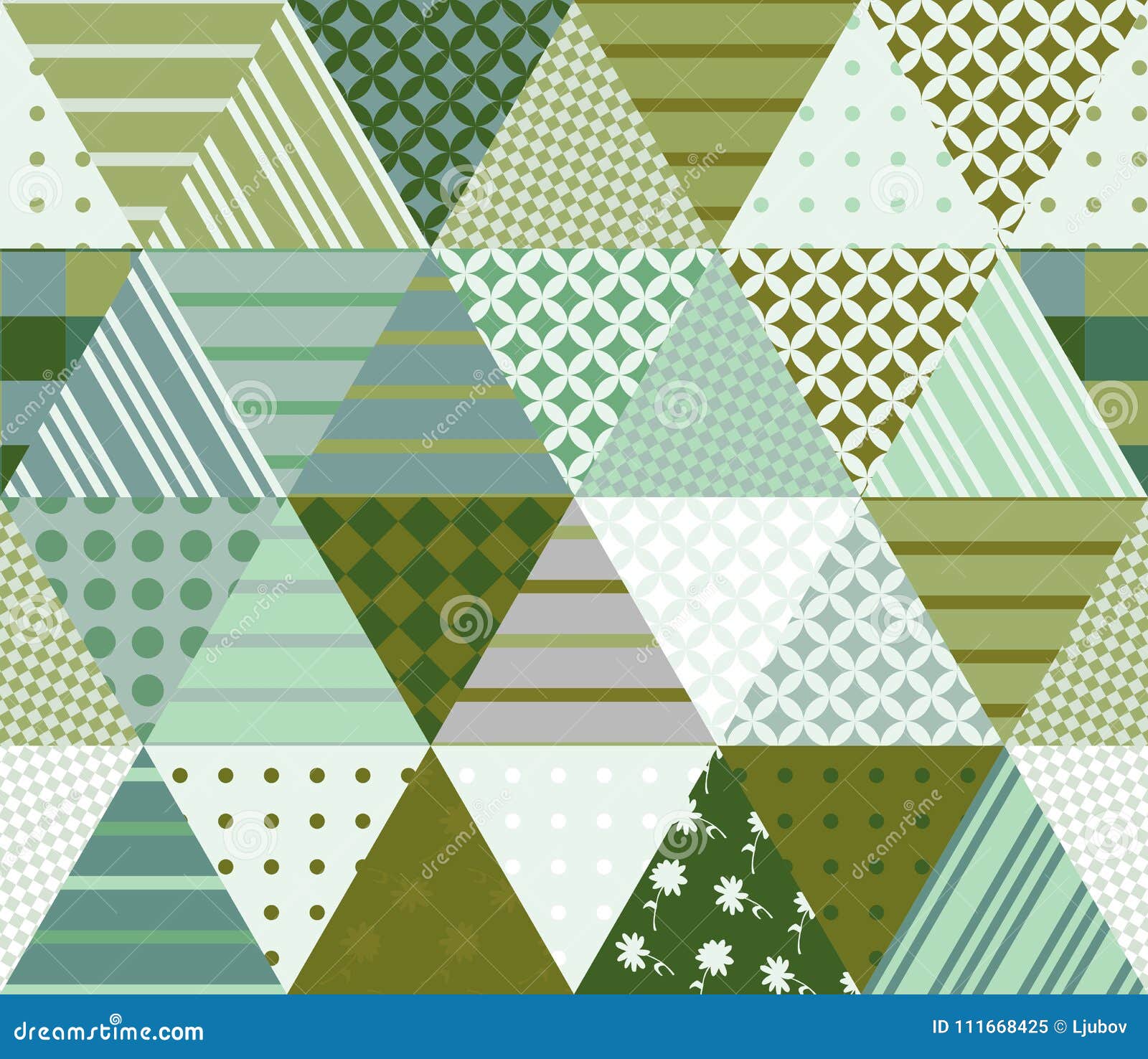 Seamless Patchwork Pattern from Triangle Patches. Vector Illustration ...
