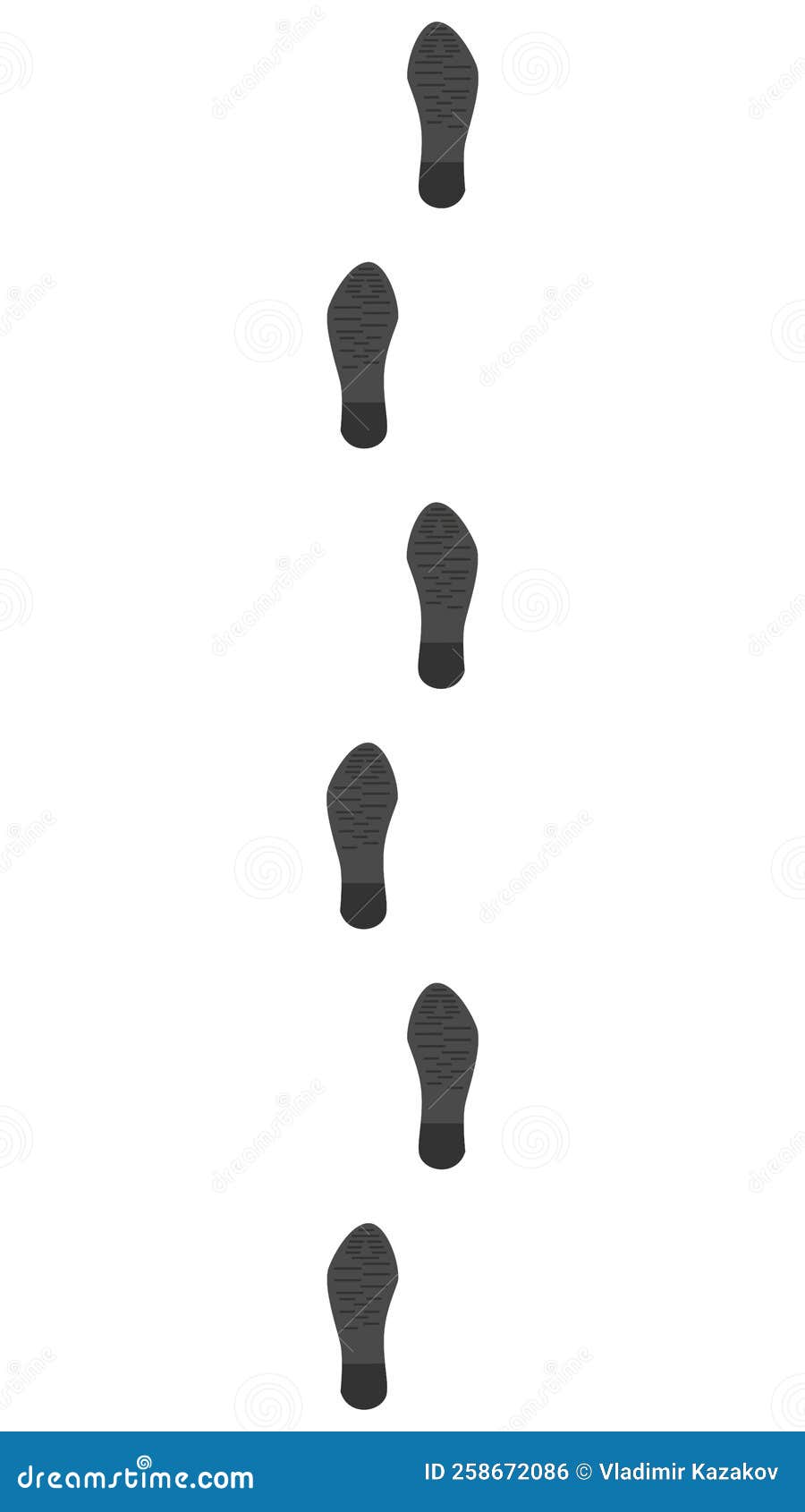 Seamless Path Of Footprints Of Shoes Silhouette Isolated On White ...