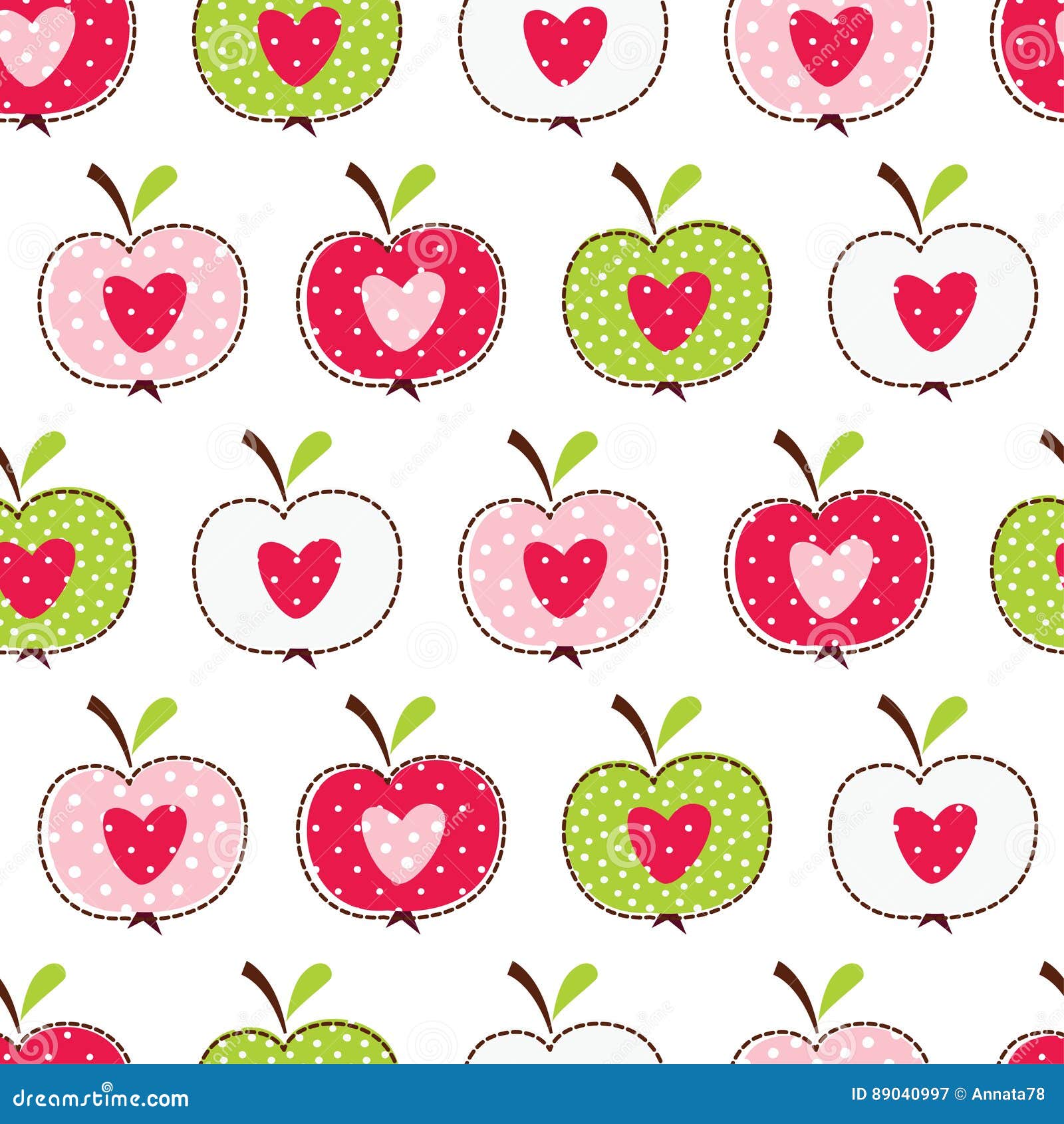 Seamless Pattern with Abstract Apples Stock Vector - Illustration of ...