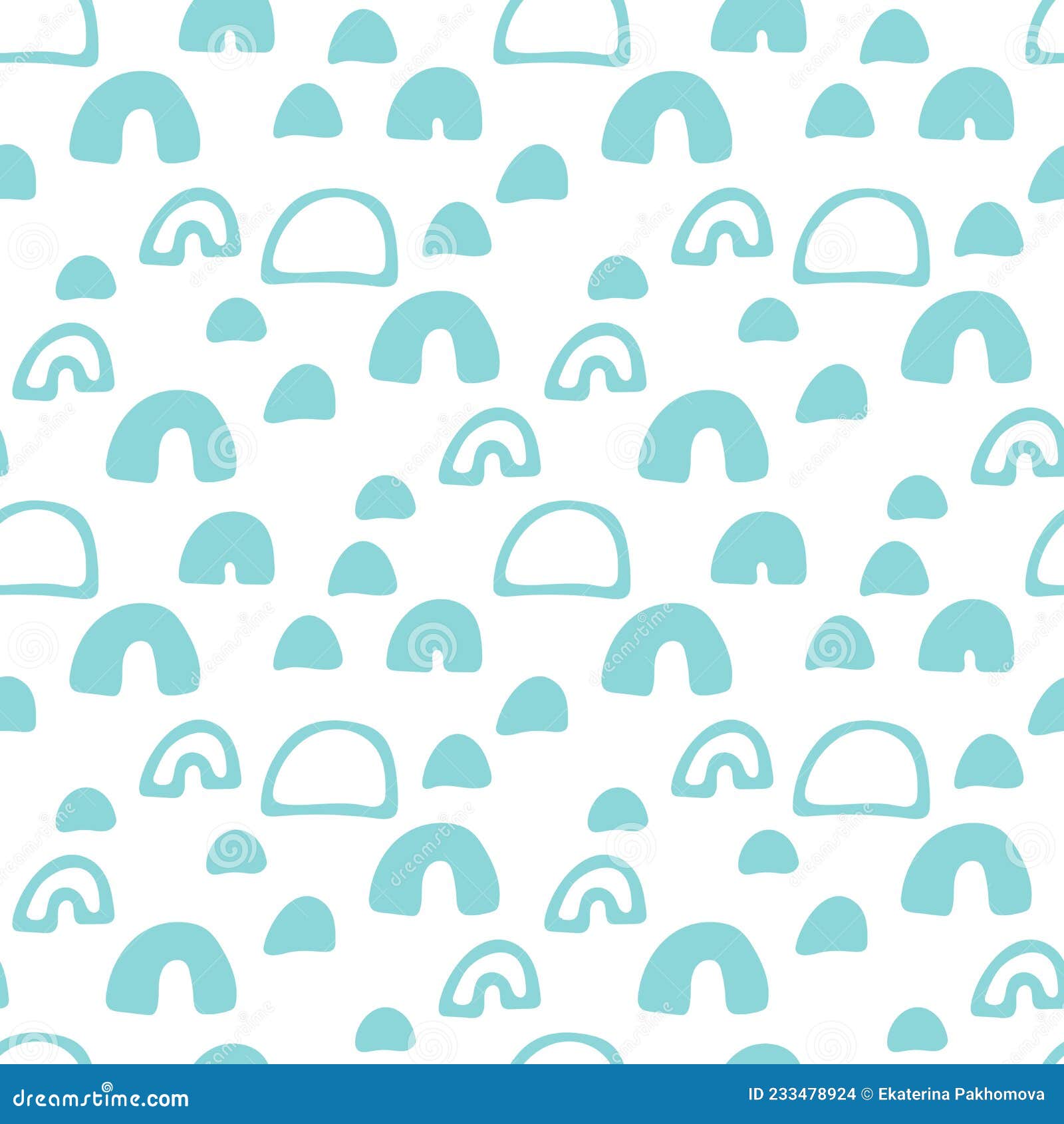 Abstract Arch Blue and White Seamless Pattern. Geometric Background ...