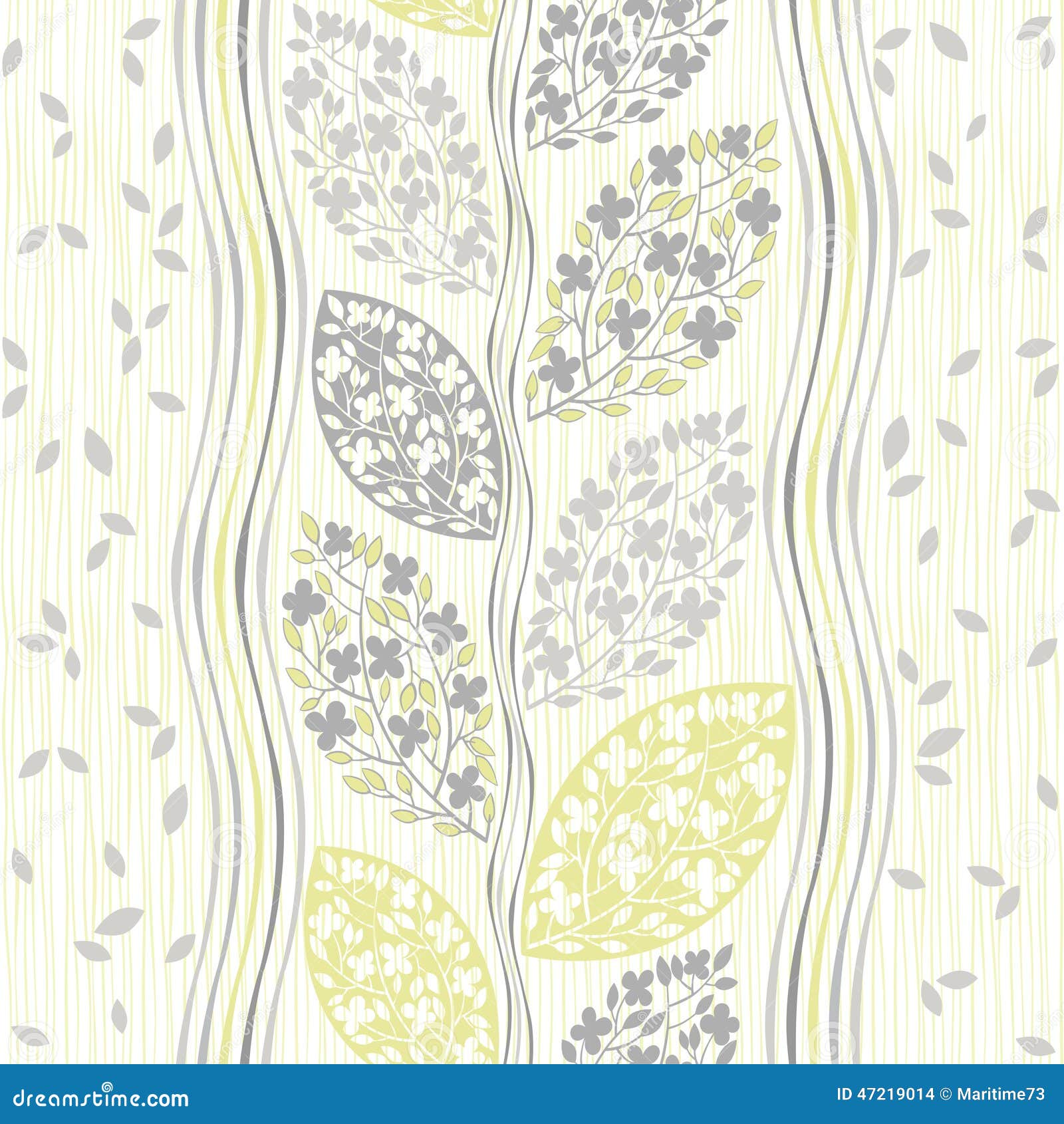 Seamless Pattern of Abstract Blooming Branches. Stock Illustration ...