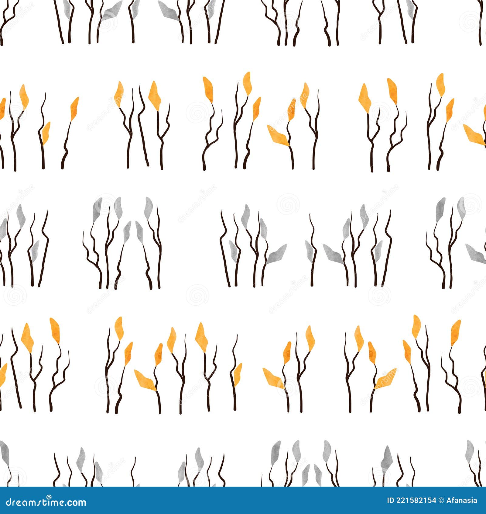 Seamless Pattern with Abstract Branches. Stock Vector - Illustration of ...