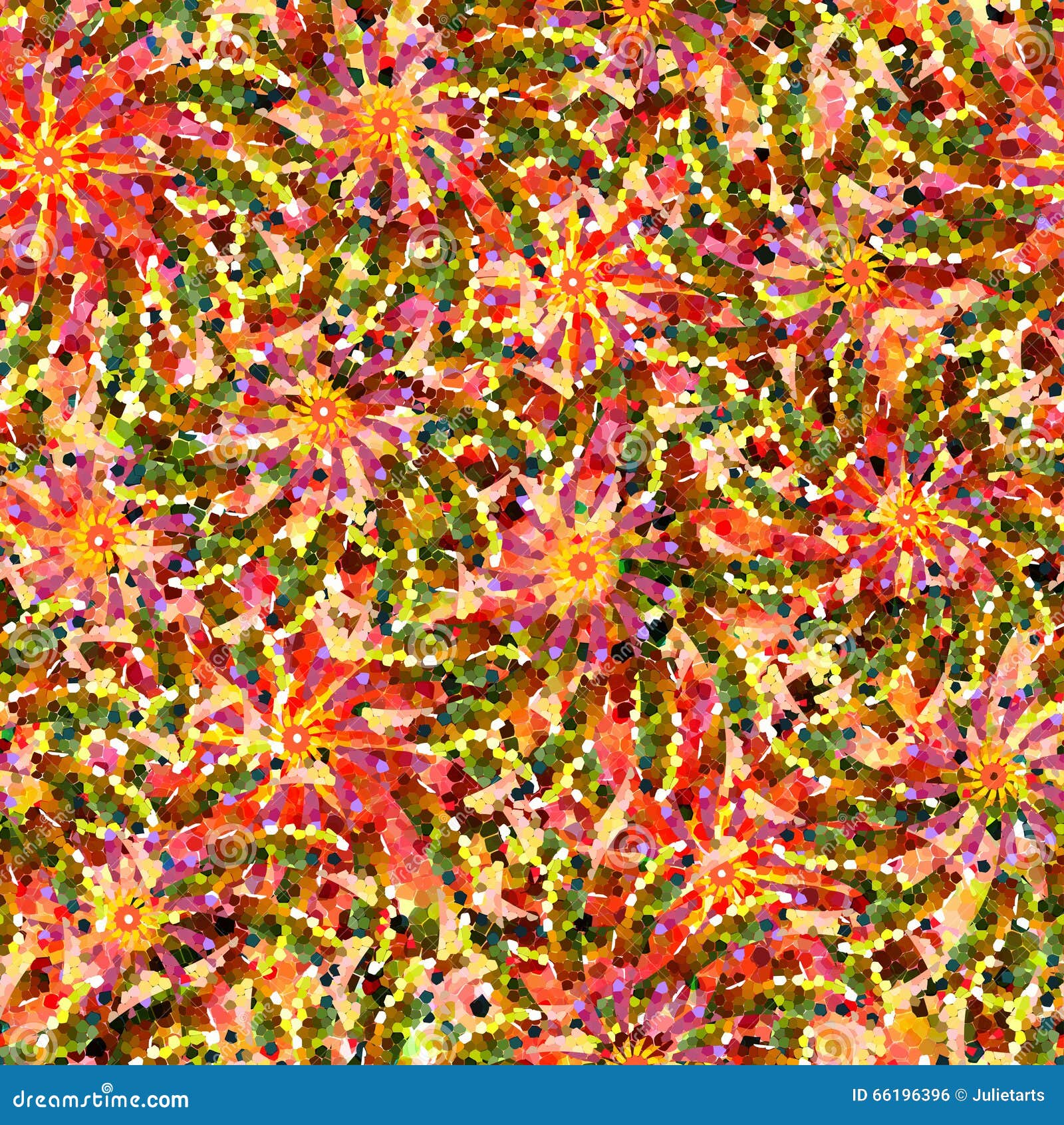 Seamless Pattern with Abstract Bright Flowers. Vector, EPS10 Stock ...