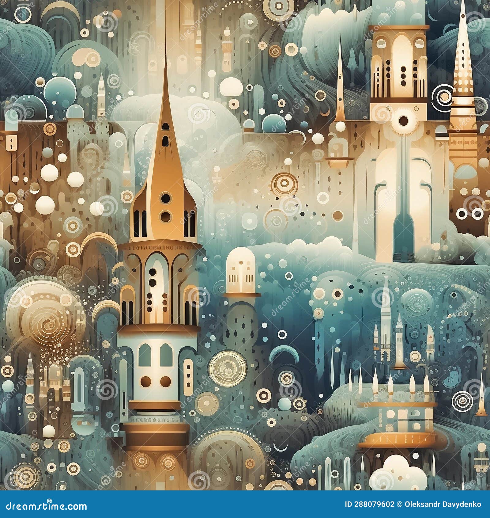 Seamless Pattern of Abstract Buildings in Muted Tones, Texture Design ...