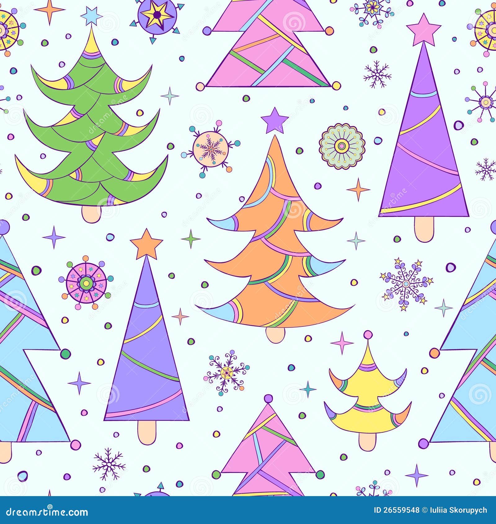 Seamless Pattern with Abstract Christmas Tree Stock Vector ...